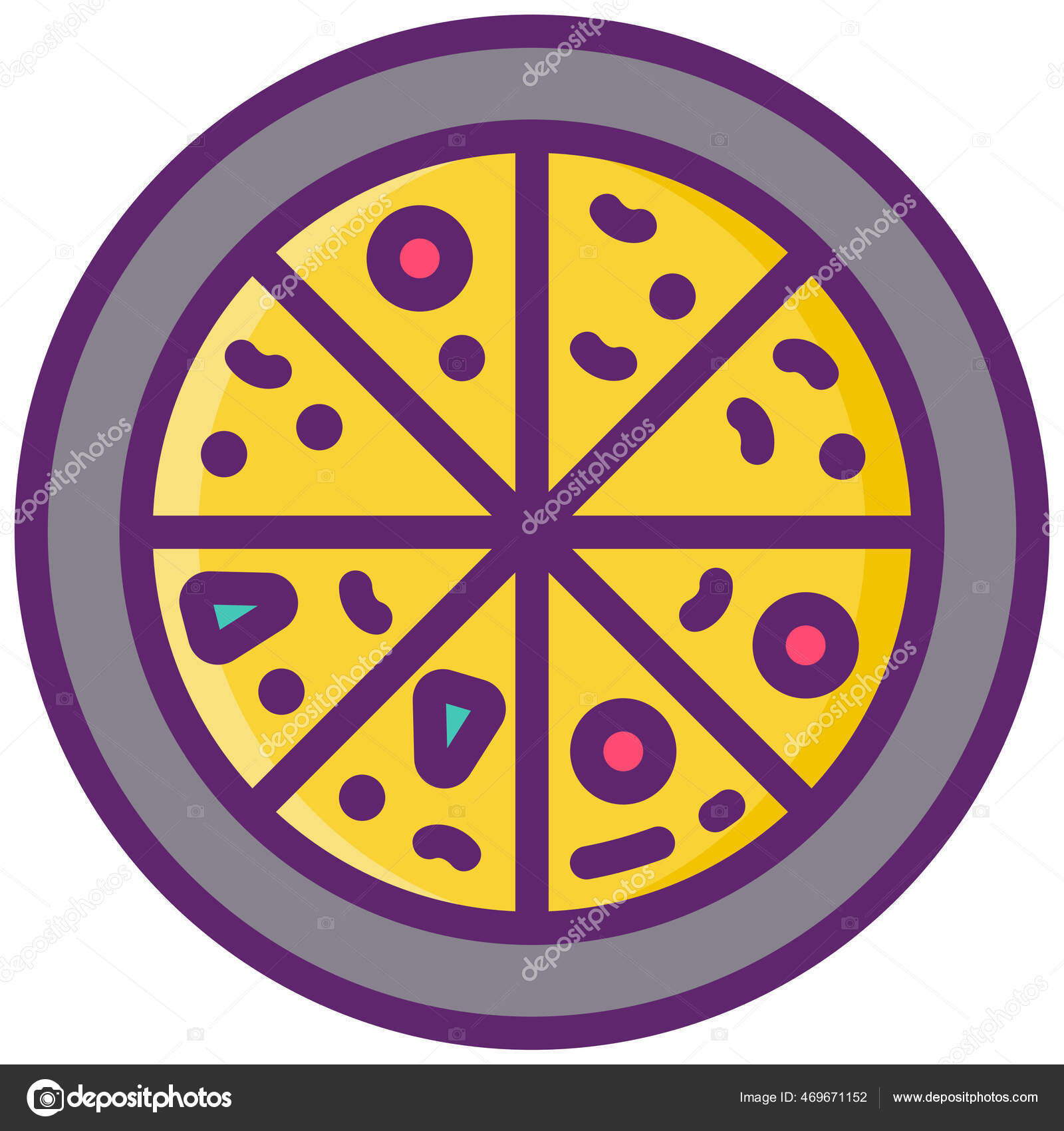 Slice Stone Pizza Icon Stock Vector Image by ©iconfinder #469671152