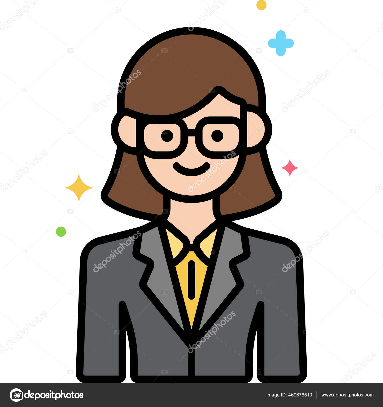 Consultora Mujer Profesiones Icono Vector de stock #469676510 de ...