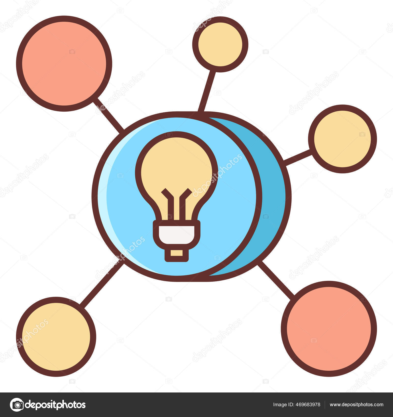 Mapping Mind Mind Mapping Icon Filled Outline Style Stock Vector by ...