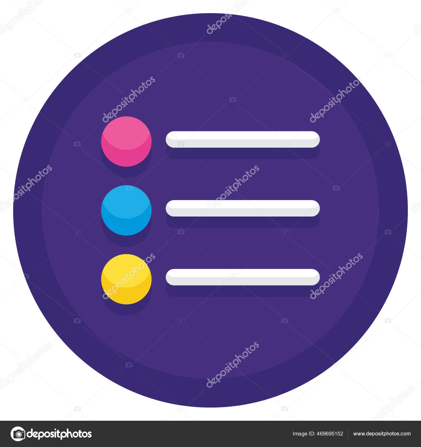 Bullet Bullet Points List Icon Flat Style Stock Vector Image by ...