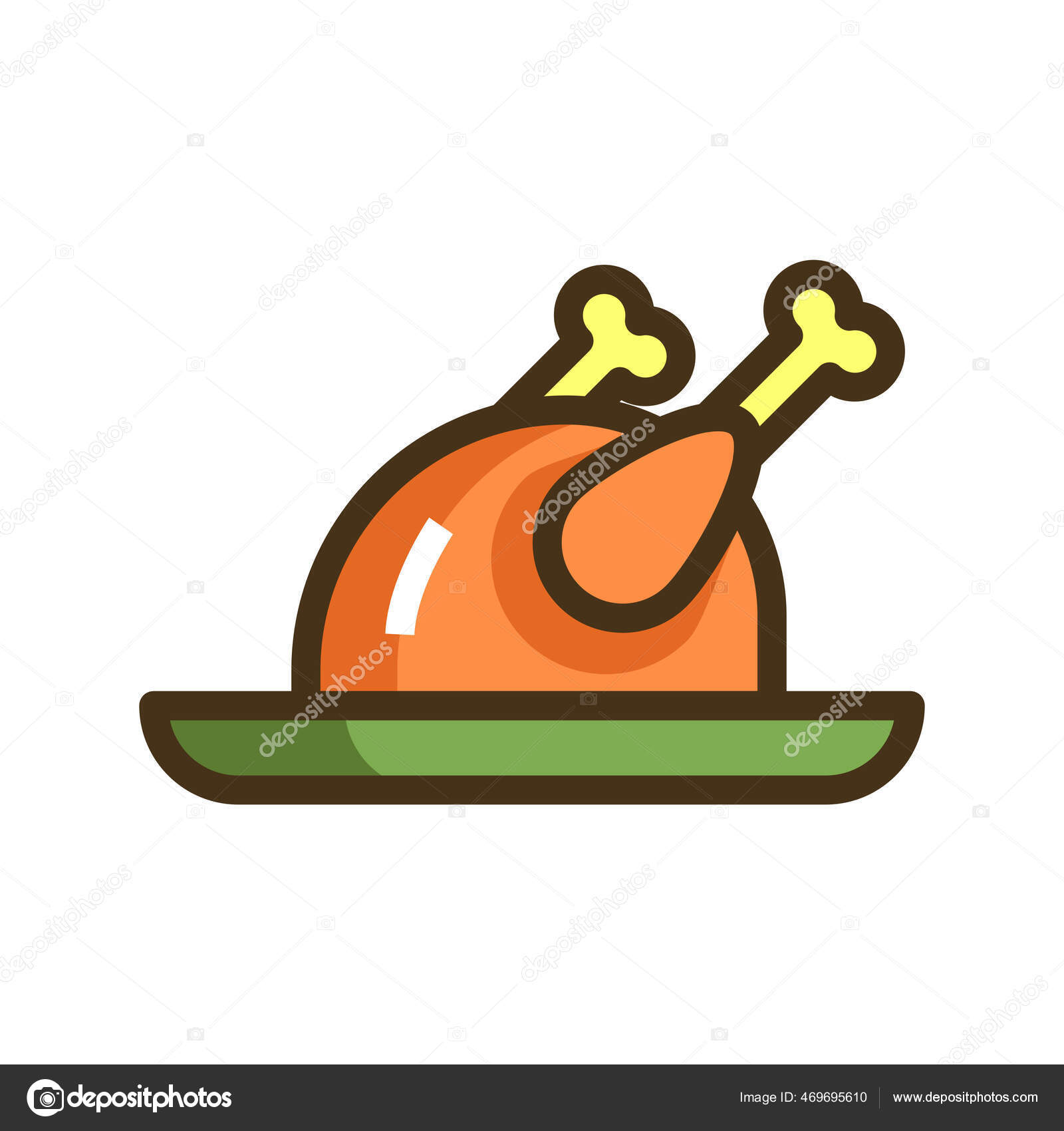 Cooked Chicken Outline