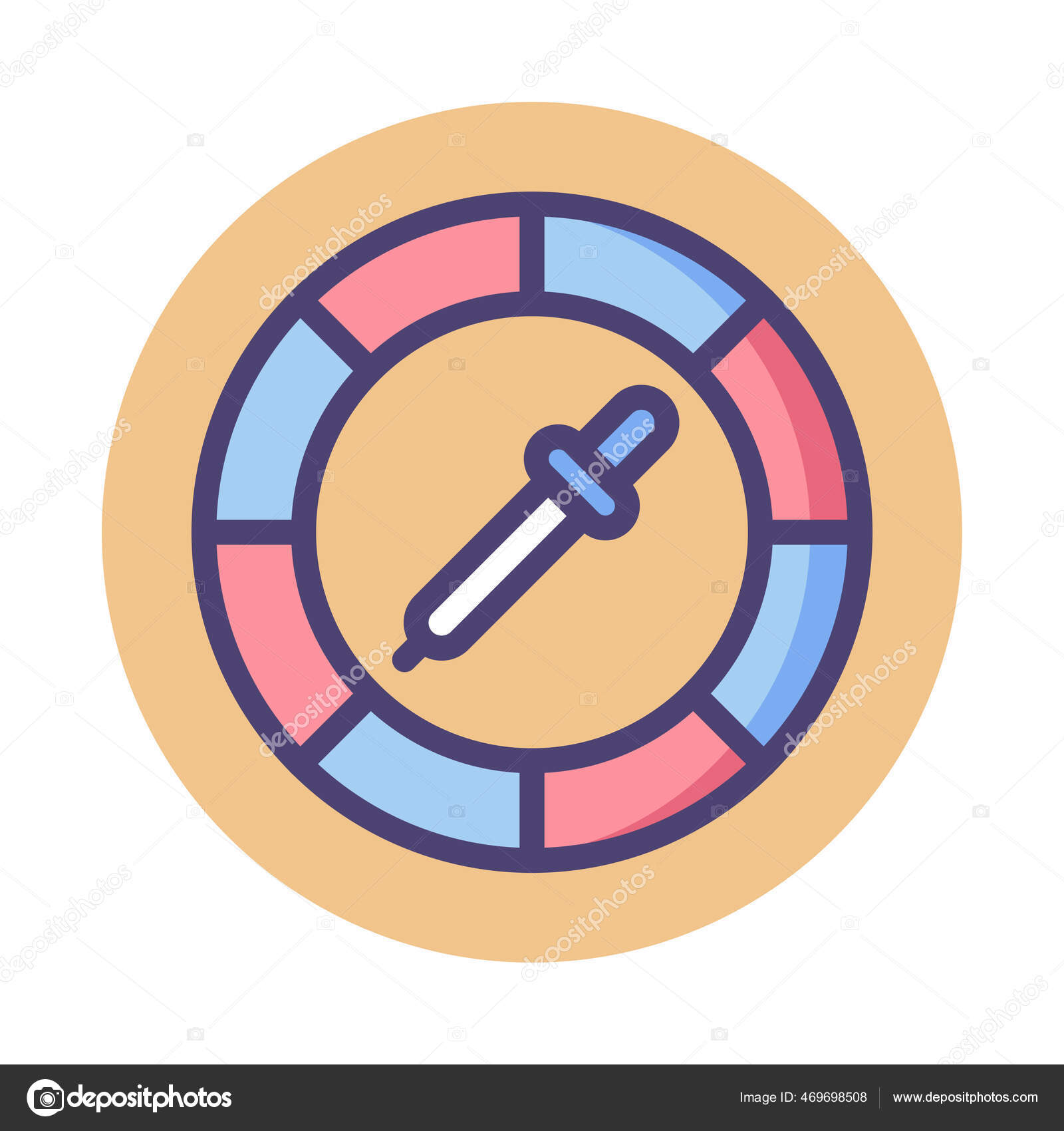 Color Wheel Color Picker Icon Filled Outline Style Stock Vector Image ...