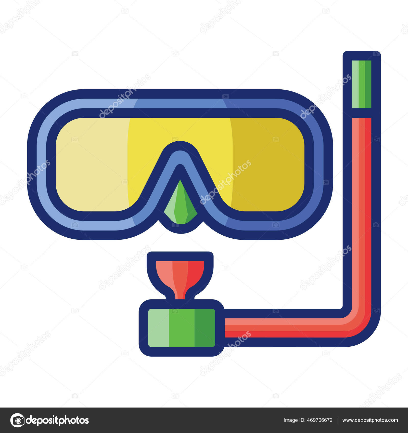 Diving Goggle Scuba Icon Filled Outline Style Stock Vector by ©iconfinder 469706672