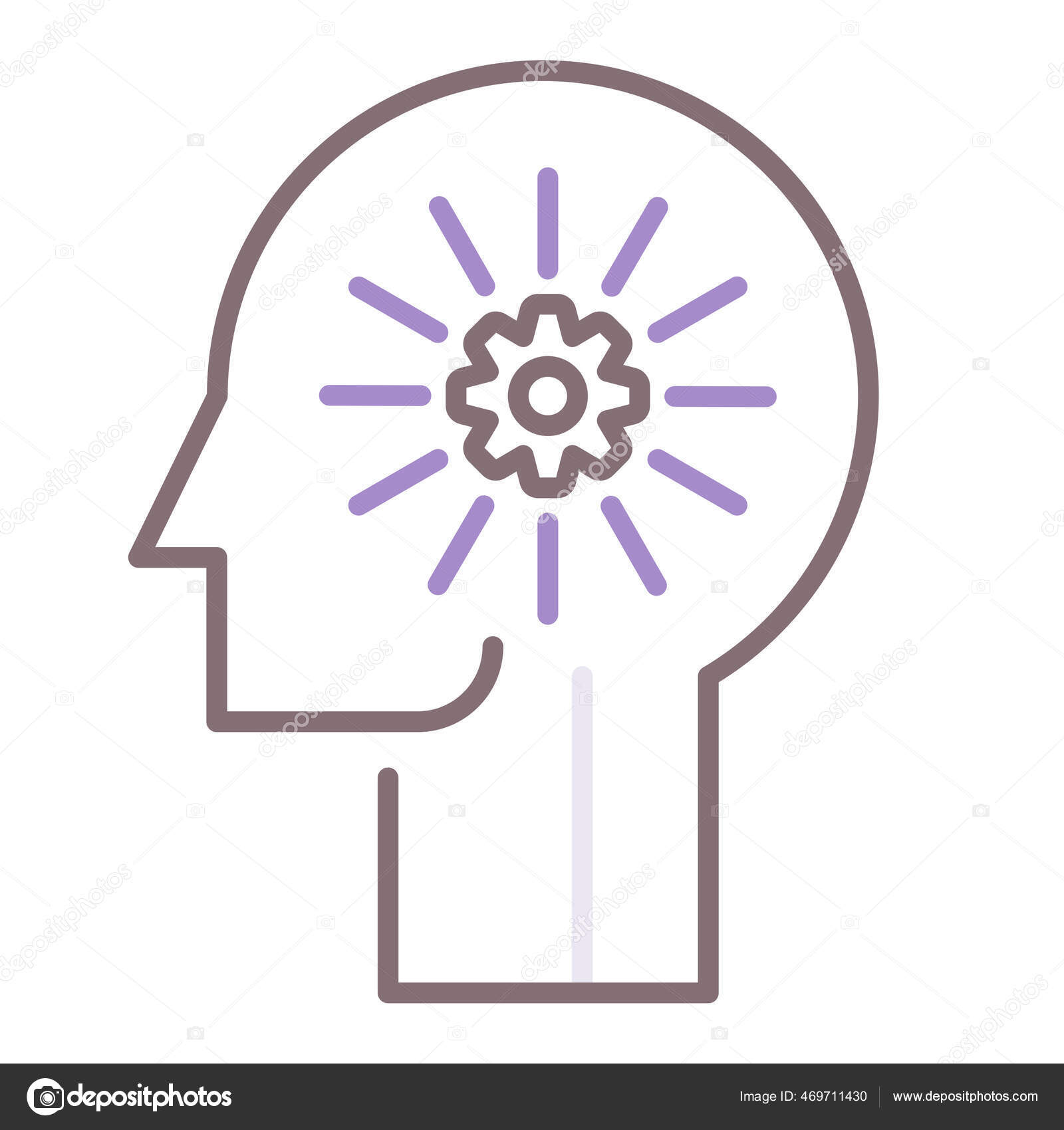 Cabeça Mindmap Ícone Visual imagem vetorial de iconfinder© 469711430