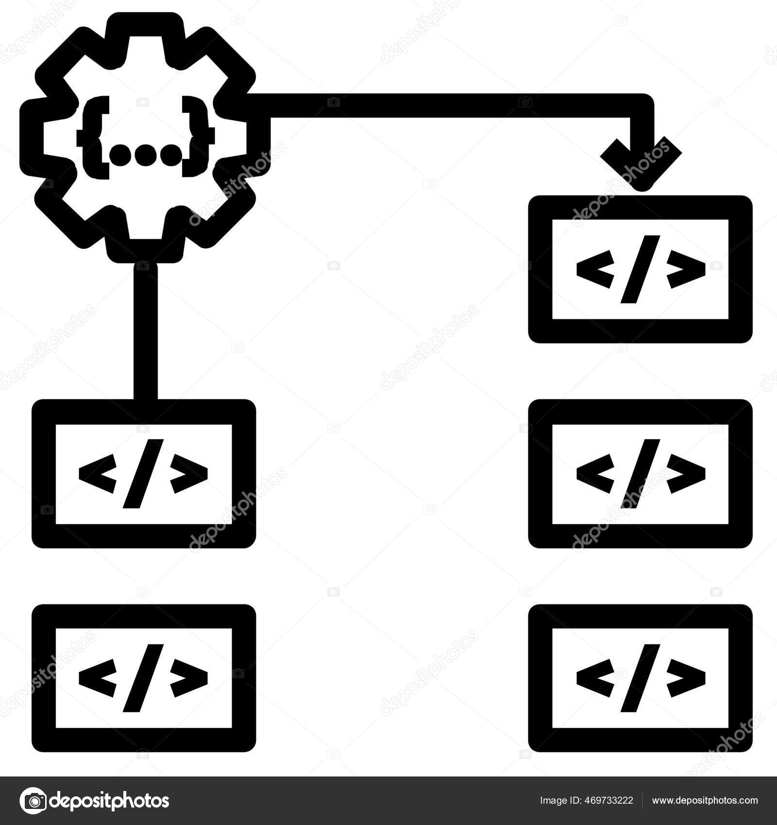 Historia Jerárquica Ícono Desarrollo Iterativo Estilo Esquema Vector de ...