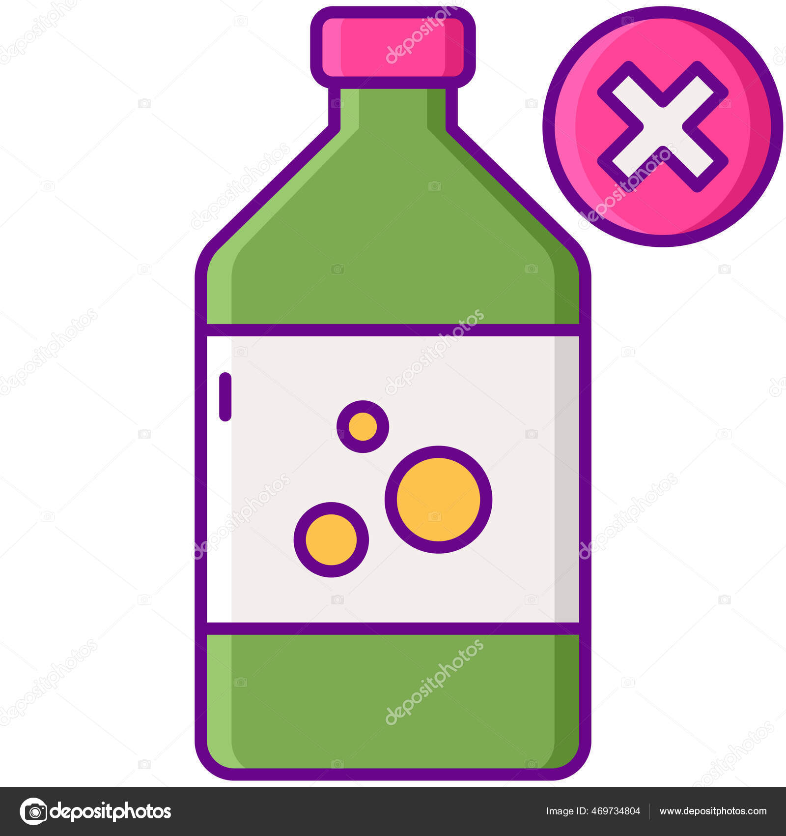 Icono Esquema Lleno Disolvente Botella Estilo Esquema Lleno vector ...