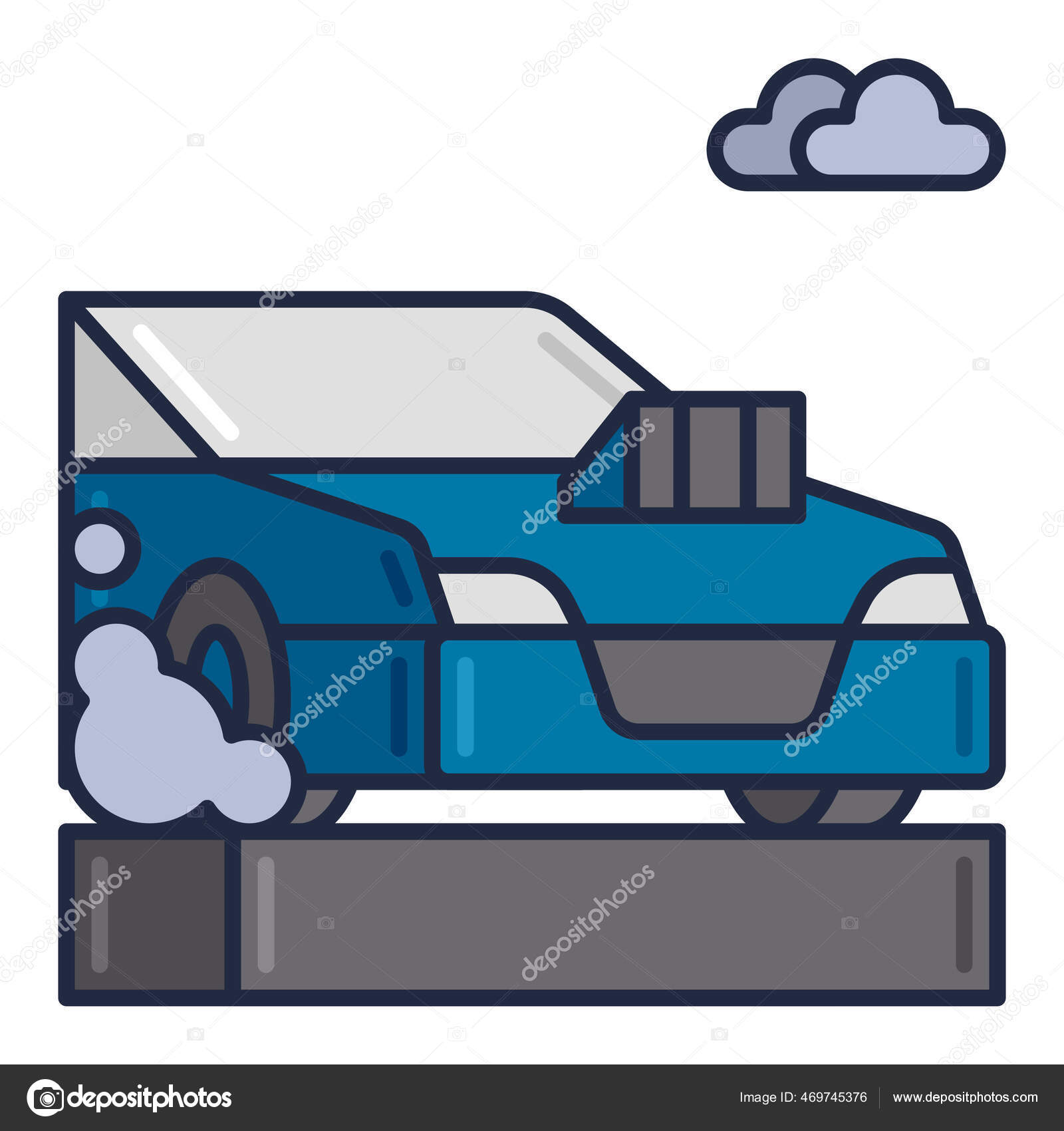 Car Drag Racing Icon Filled Outline Style Stock Vector by ©iconfinder ...