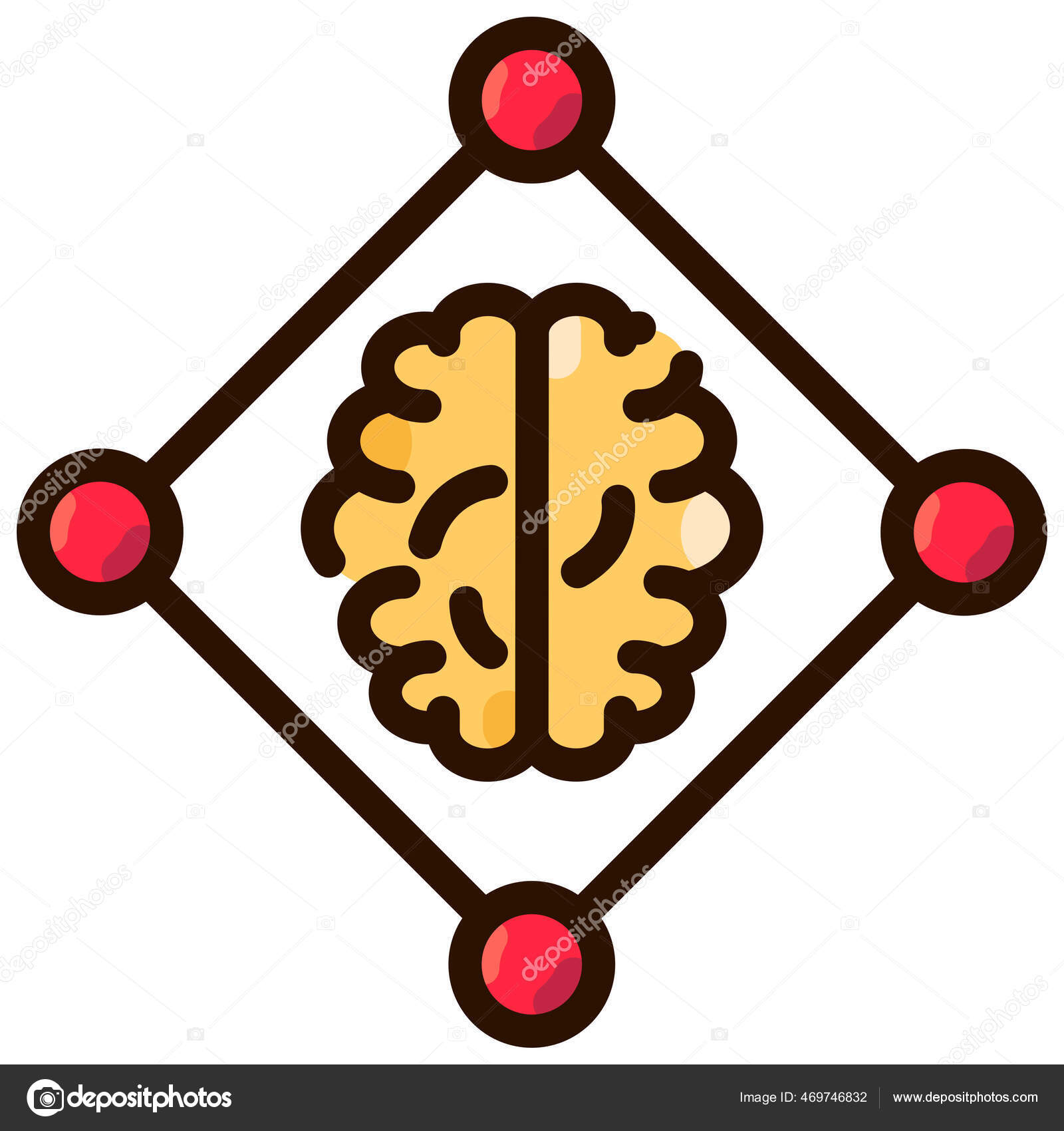 Artificial Intelligence Automation Brain Simulation Icon Stock Vector ...