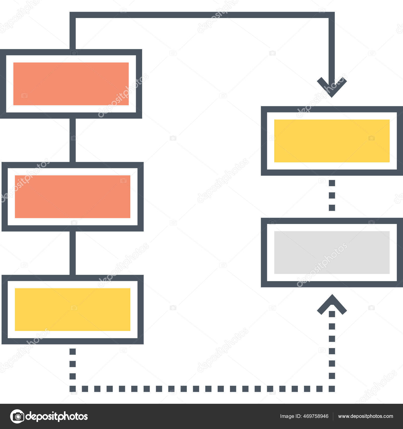 Architecture Flow Chart Flowchart Icon Filled Outline Style Stock ...
