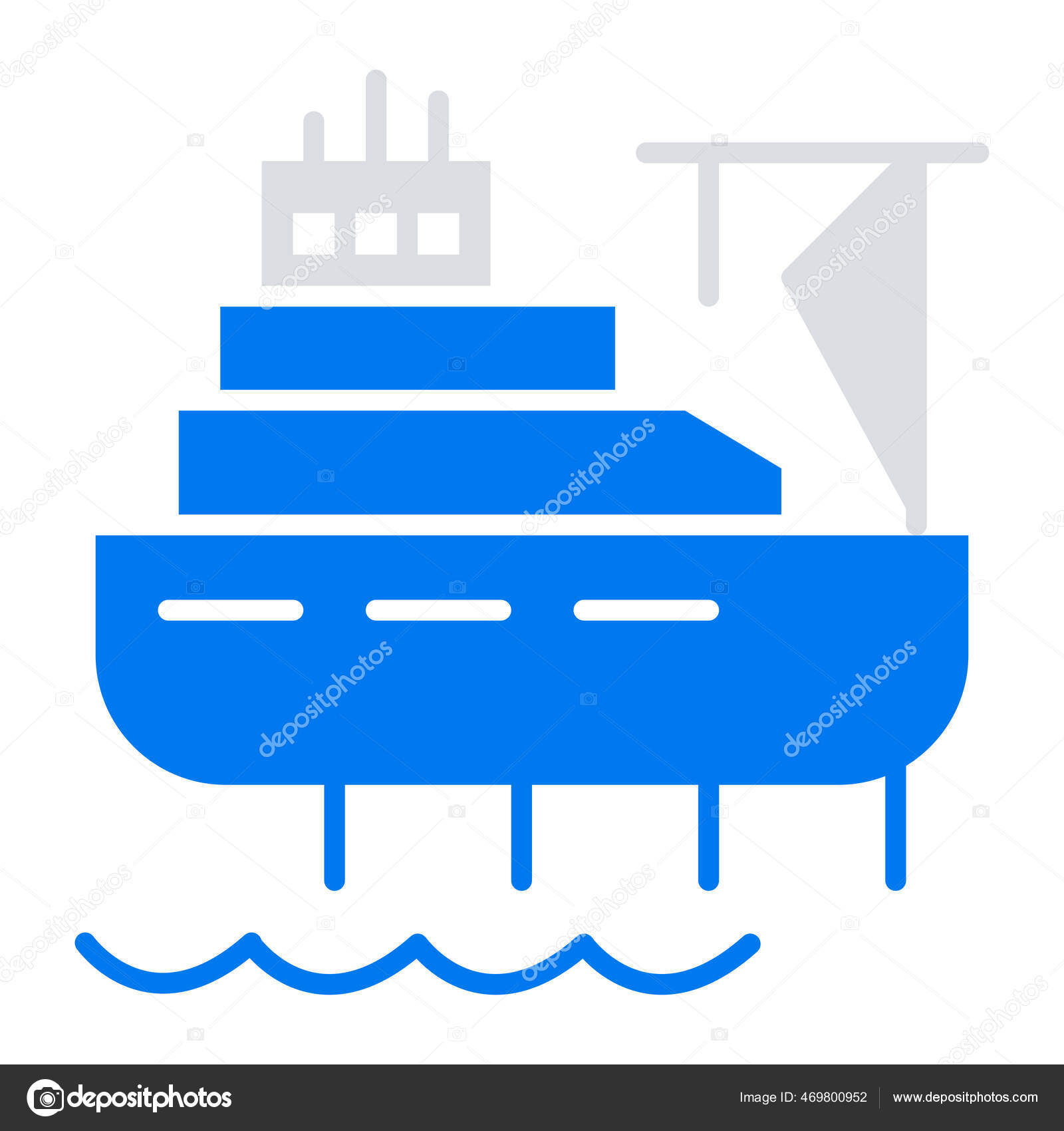 Boat Cargo Construction Icon Flat Style Stock Vector by ©iconfinder ...