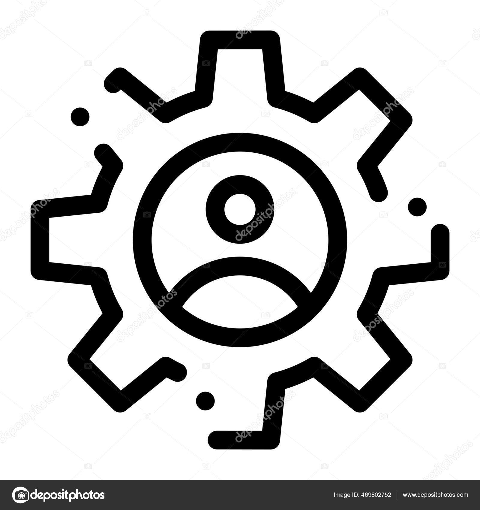 Controls Gear Profile Icon Outline Style Stock Vector Image by ...