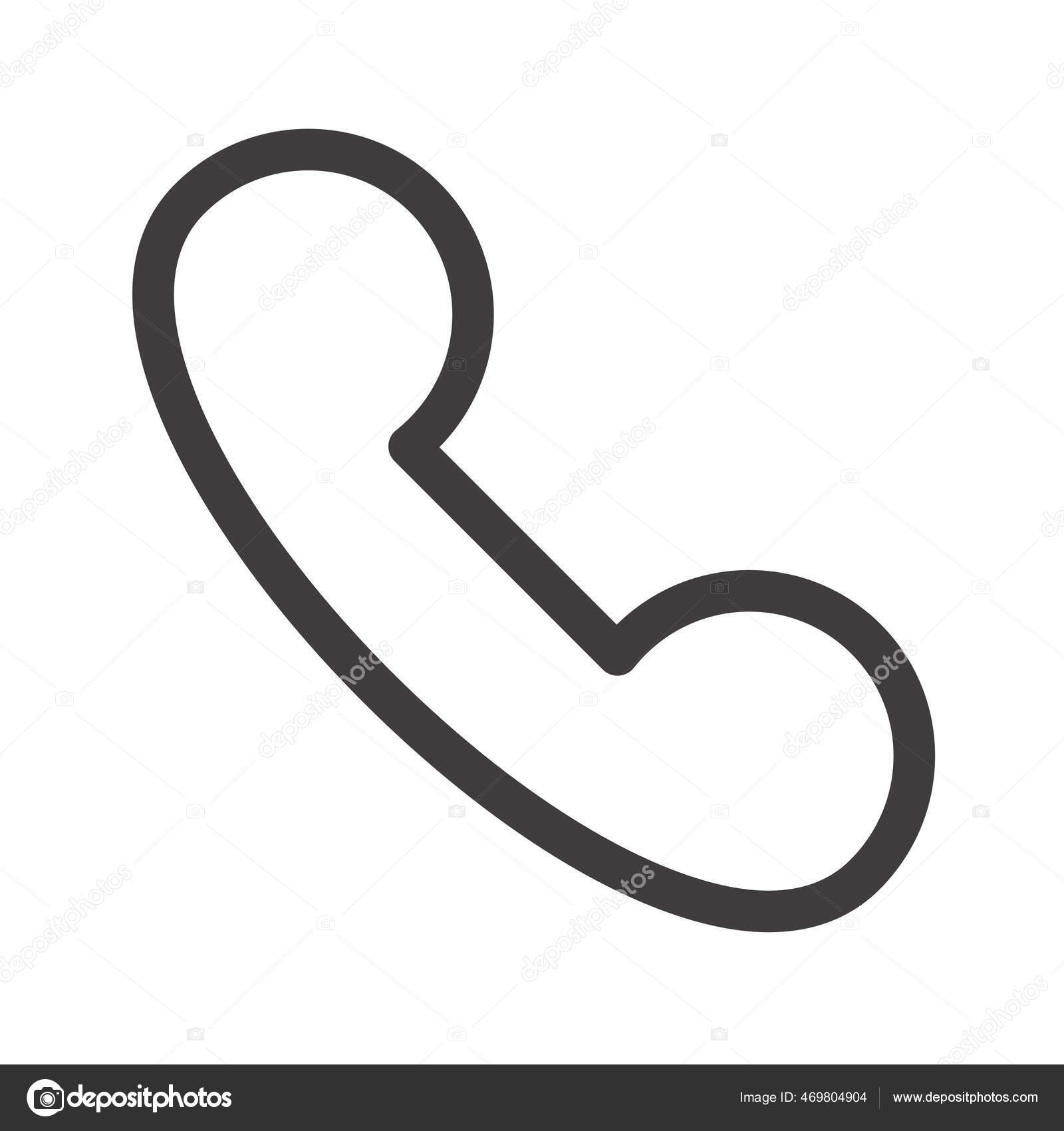 Appeler L'icône Téléphone Mobile Dans Style Contour Vecteur par ...