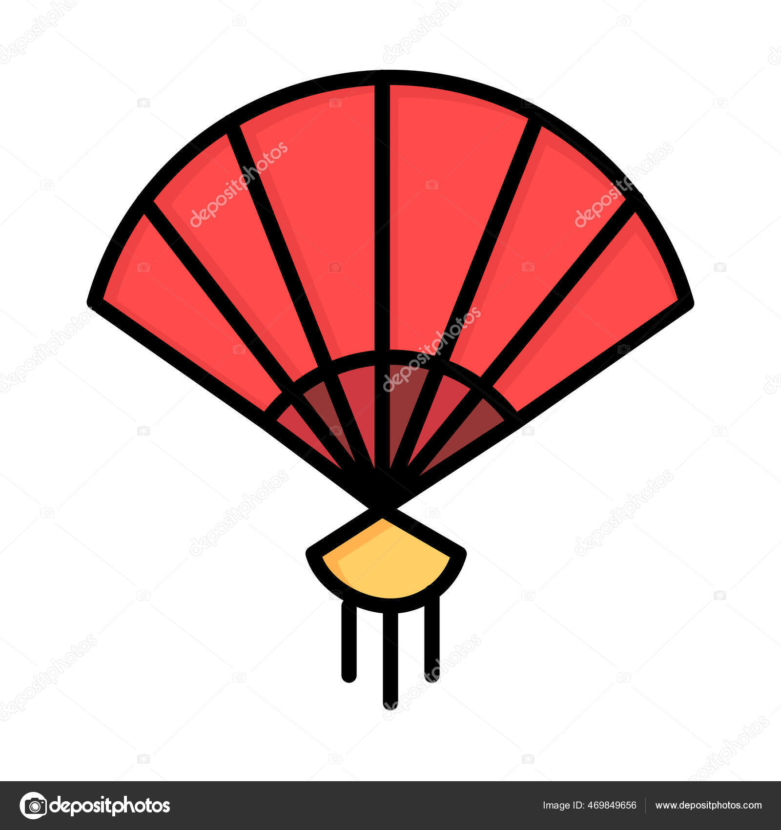 China Chinese Fan Icon Filled Outline Style Stock Vector By ©iconfinder