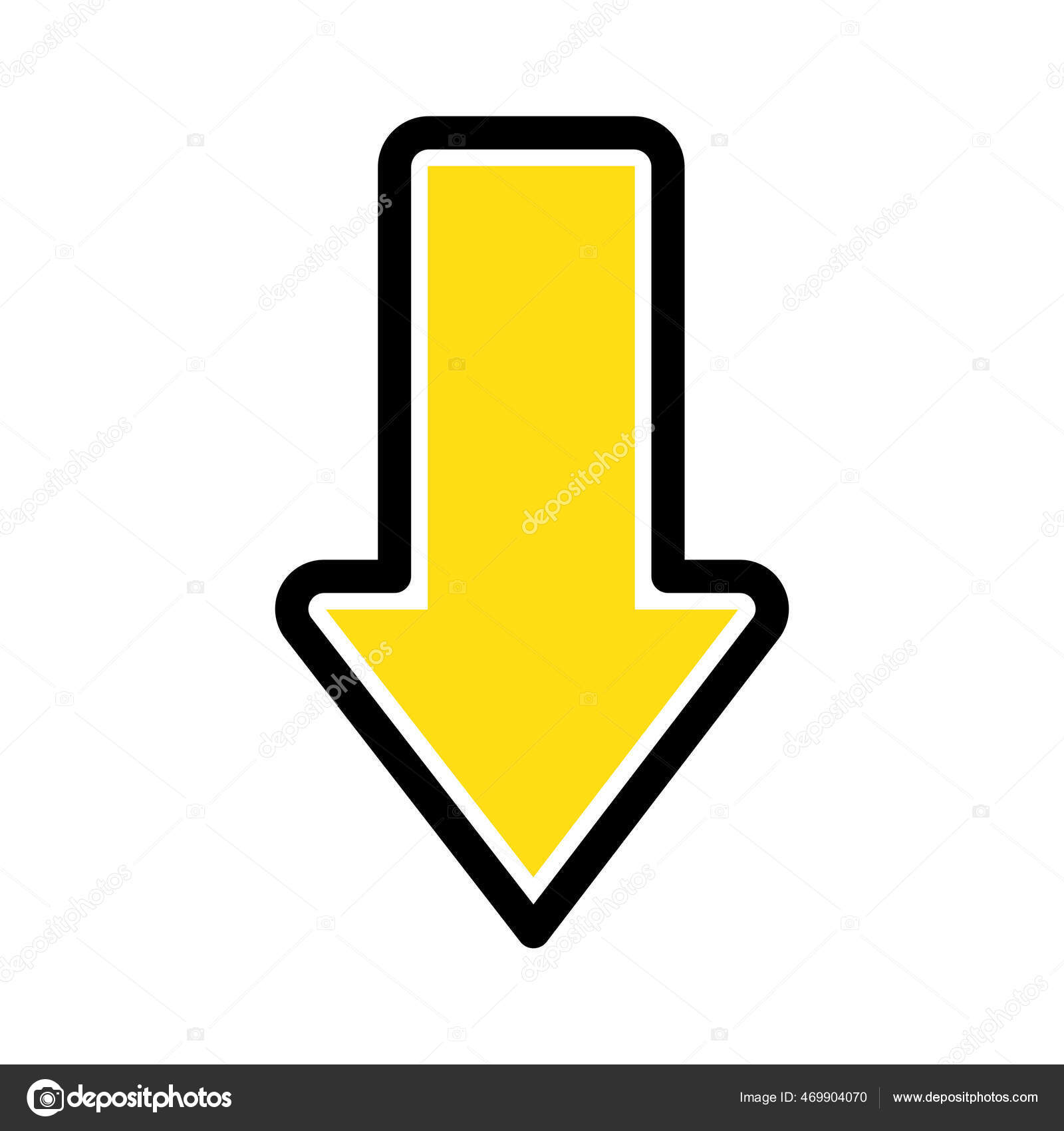 Flecha Flechas Hacia Abajo Icono Estilo Contorno Lleno Vector de stock ...