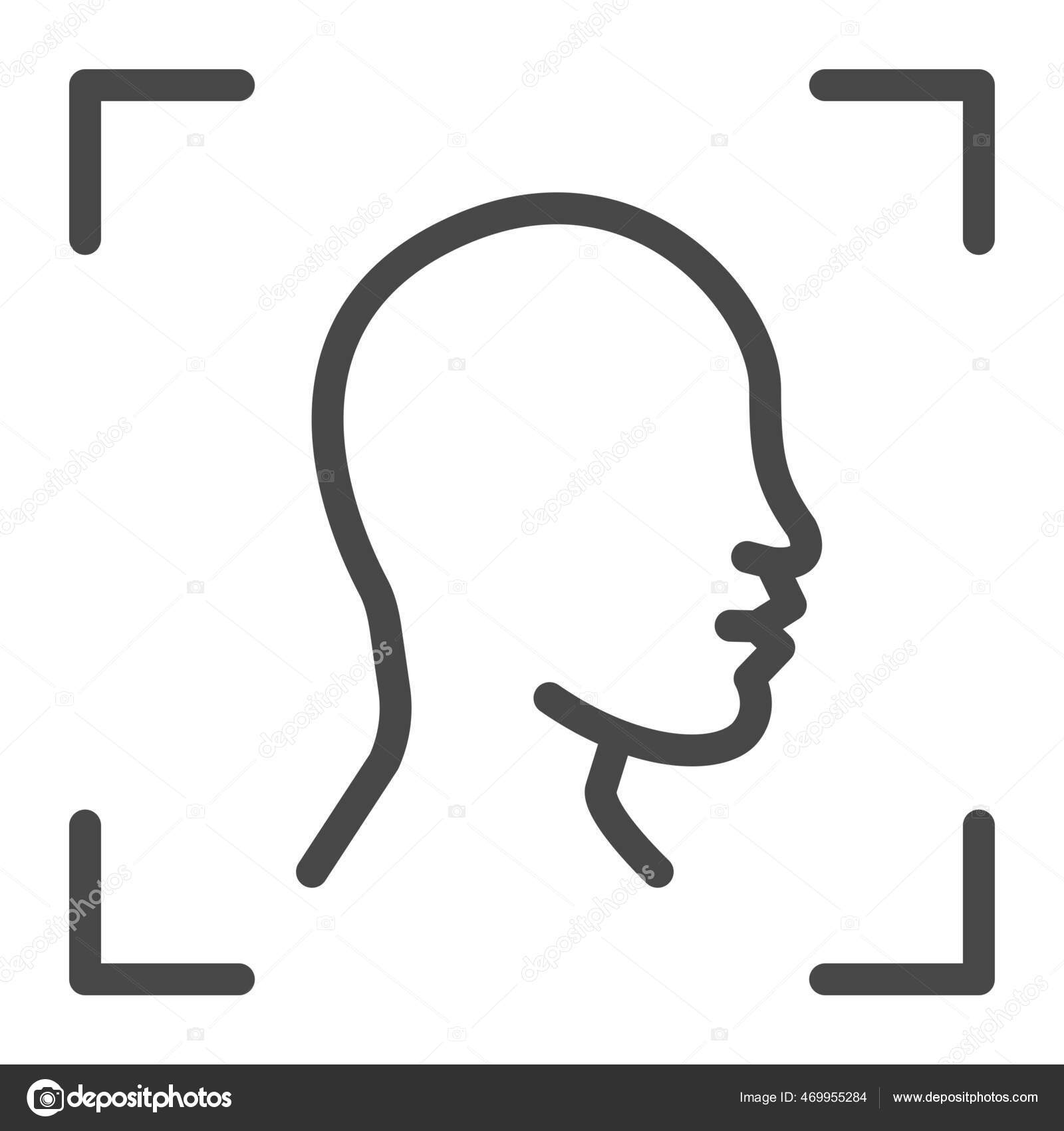 Authentication Face Facial Icon Outline Style Stock Vector Image by ...