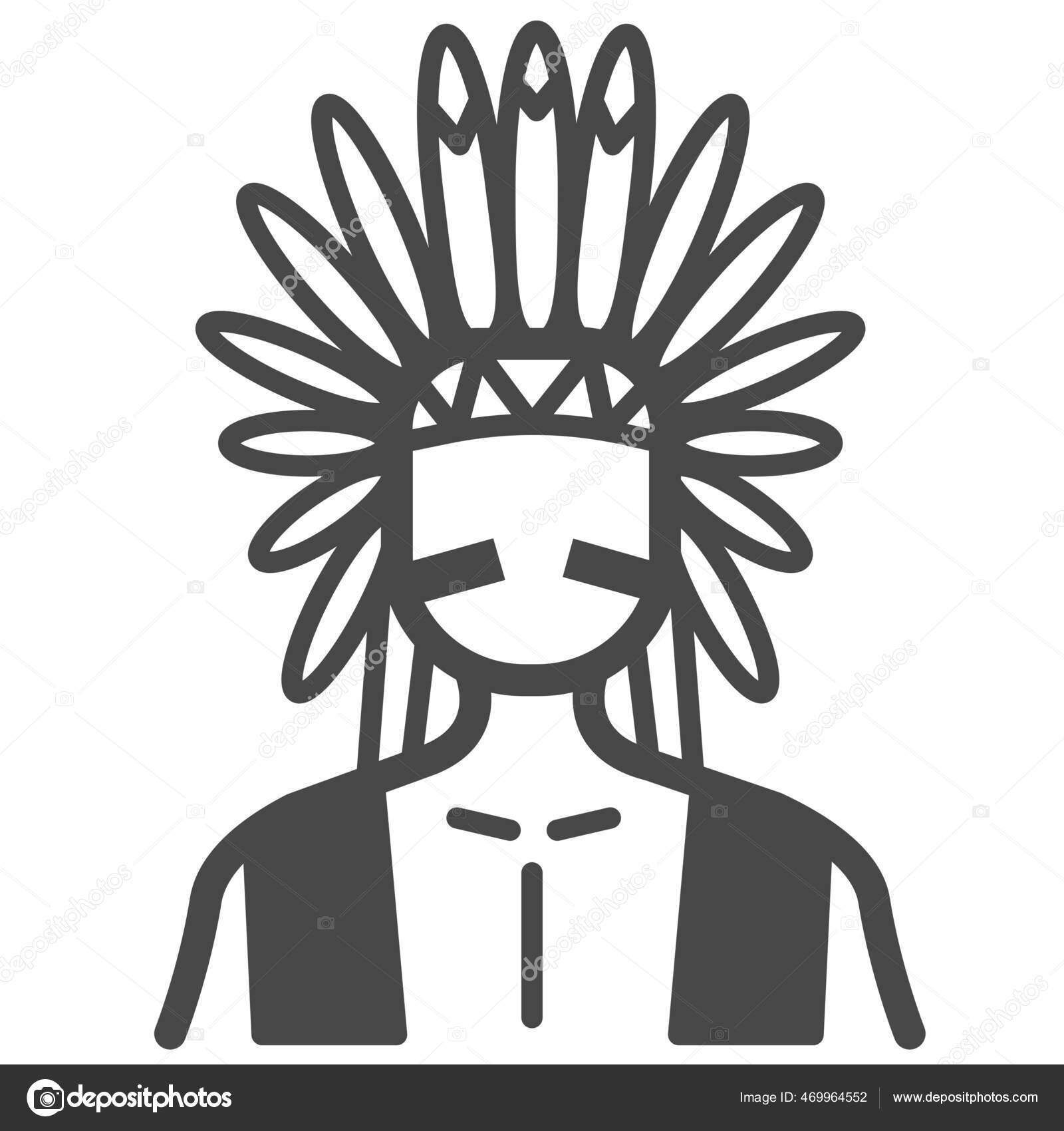 American Indian Indigenous Icon Solid Style Stock Vector Image by ...