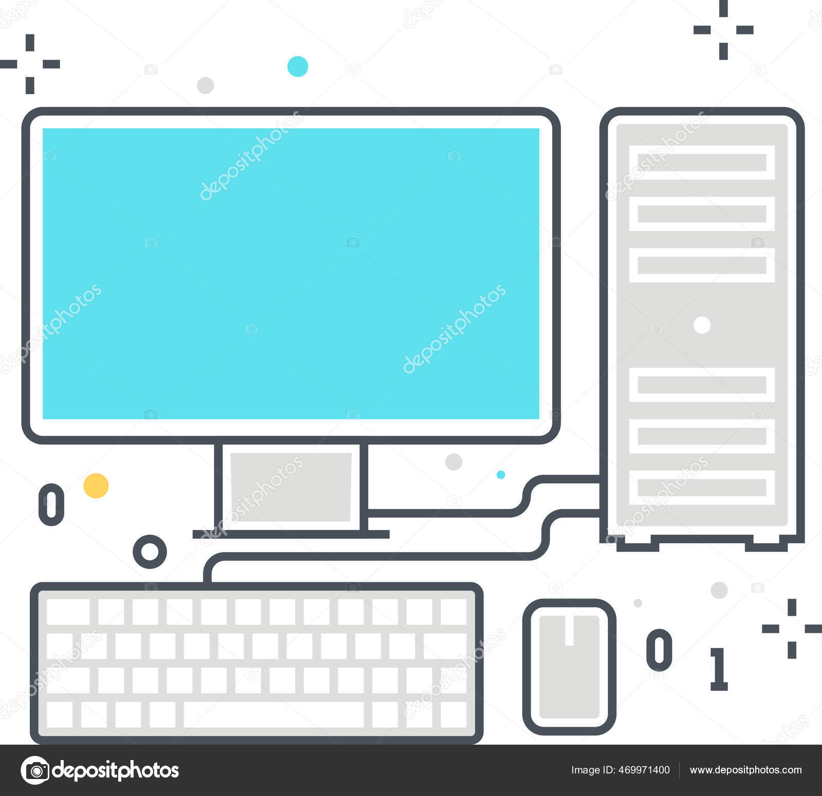 형태의 컴퓨터 데스크톱 컴퓨터 아이콘 스톡 벡터 - ©iconfinder 469971400