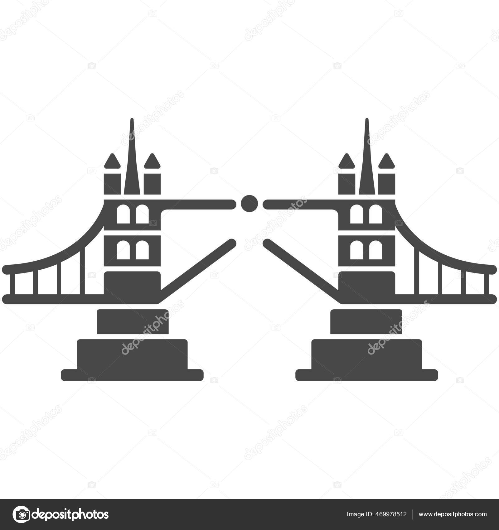 Bridge British Landmark Icon Solid Style Stock Vector Image by ...