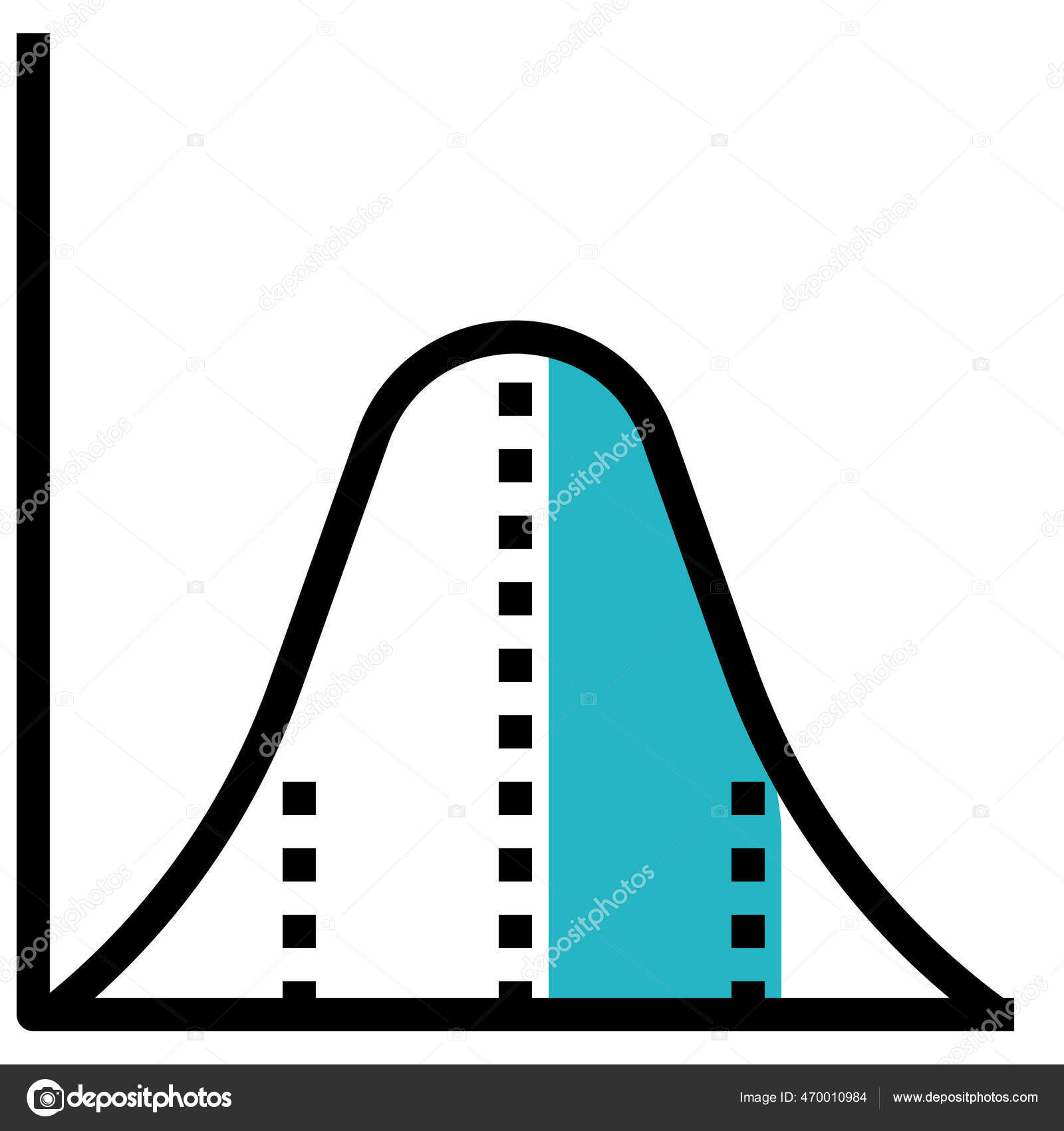 Distribución Curva Icono Normal Estilo Contorno Relleno Vector de stock ...