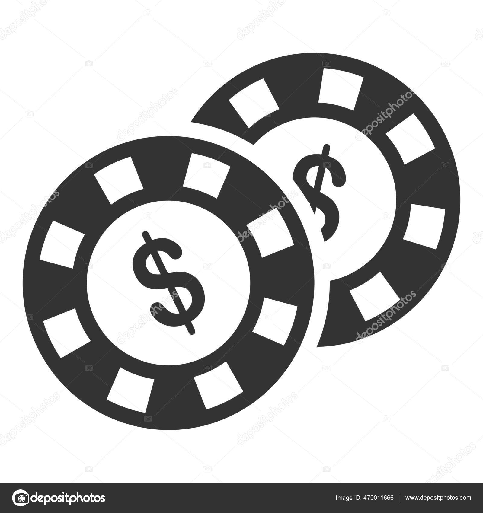 Casino Chip Coins Icon Solid Style Stock Vector by ©iconfinder 470011666