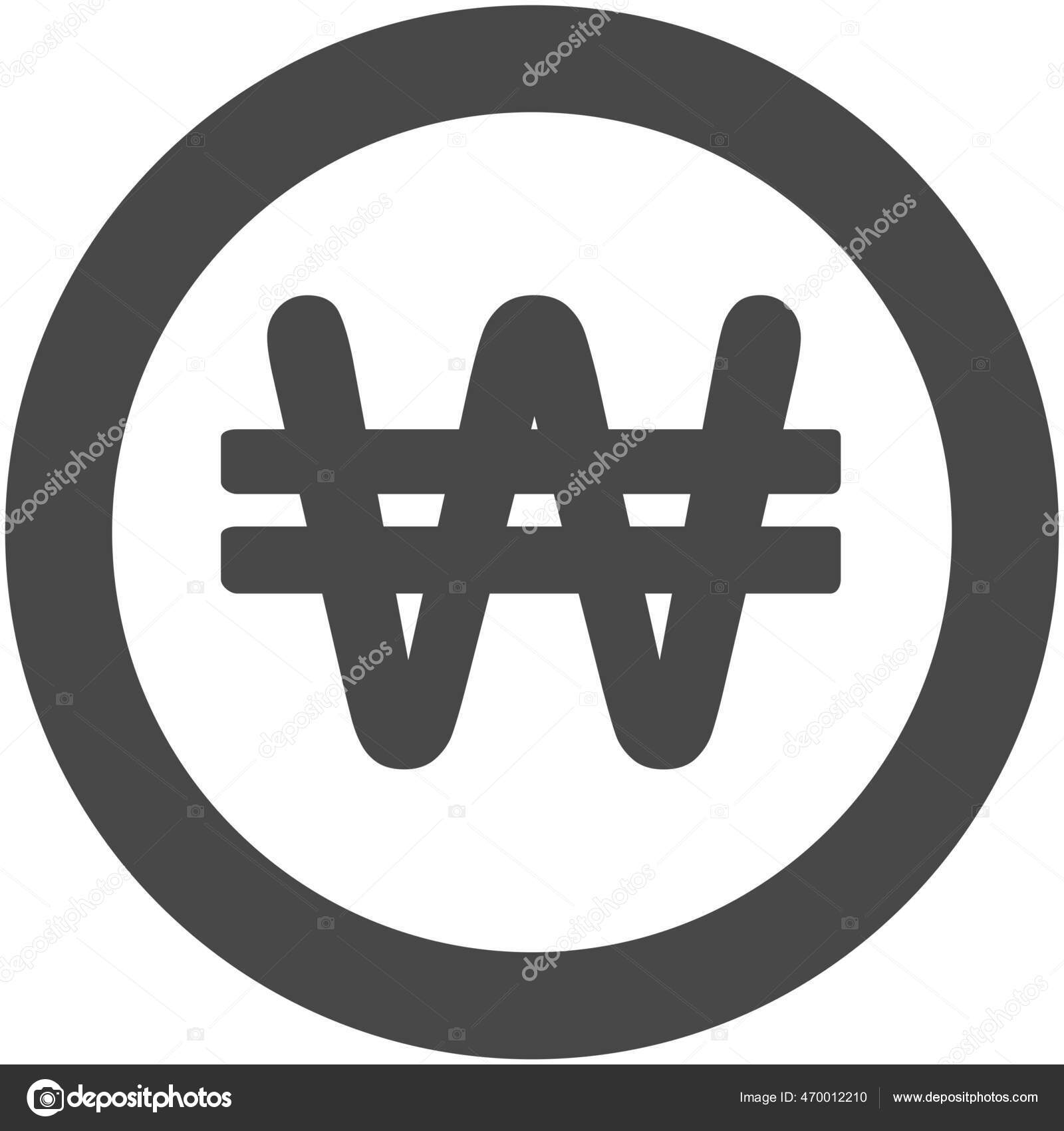 Currency Korean Korean Won Icon Outline Style Stock Vector by ...