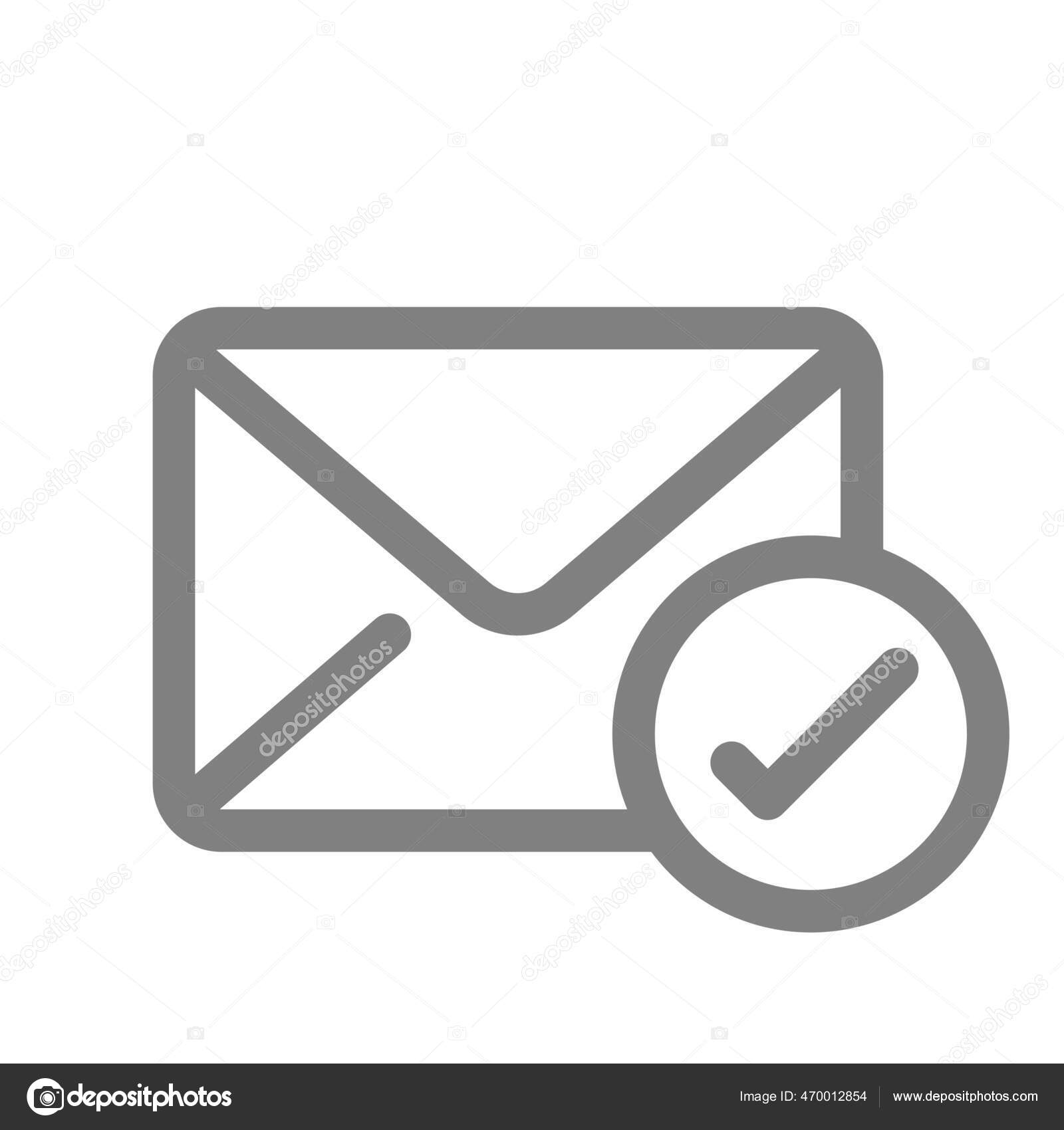 Menyetujui Konfirmasi Ikon Surel Dalam Gaya Outline Vektor Stok oleh ...
