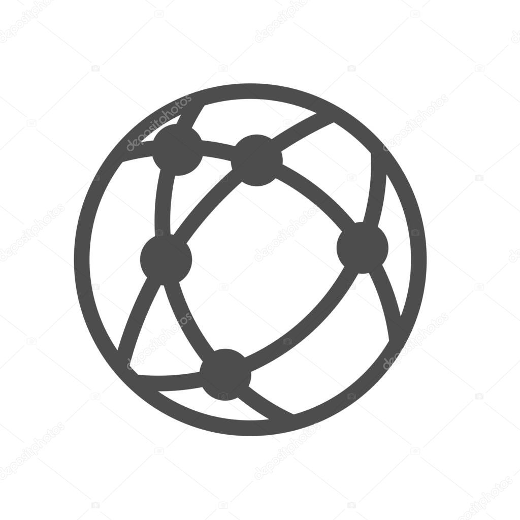 icono de Internet global conectado en el estilo de esquema 2023