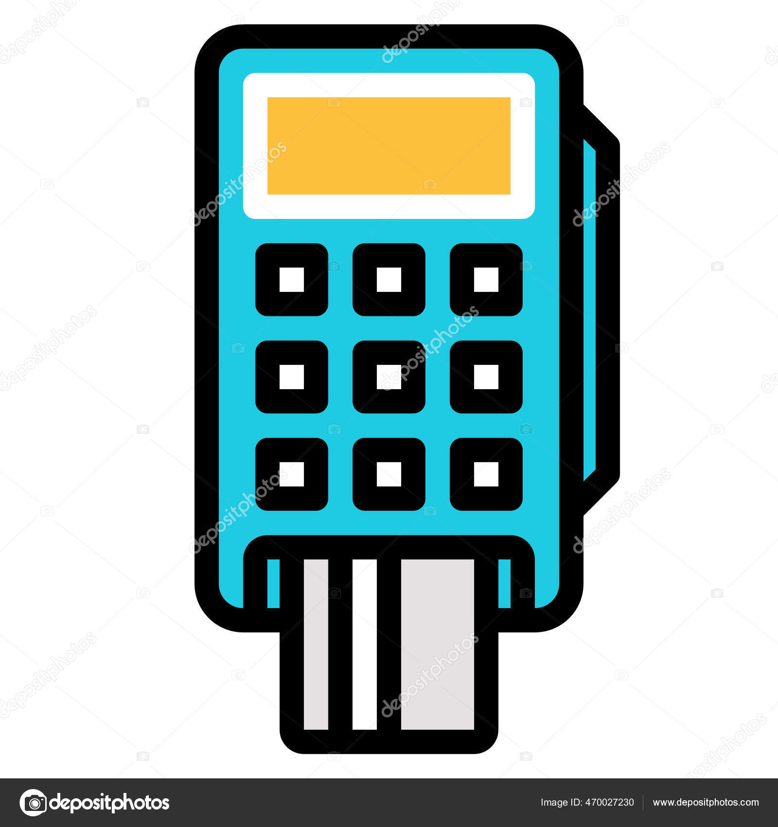 Card Credit Machine Icon Filled Outline Style Stock Vector Image by ...