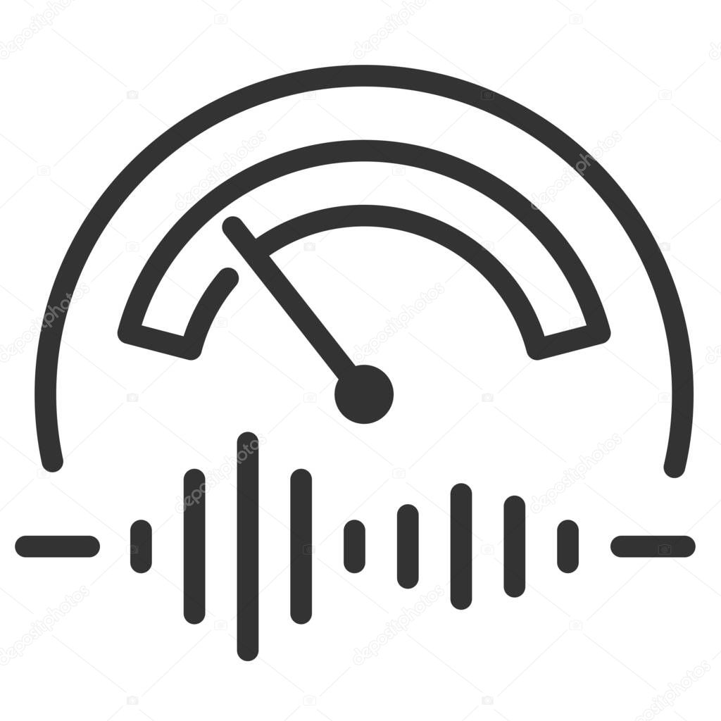 icono de medición de nivel decibeles en el estilo Esquema 2023