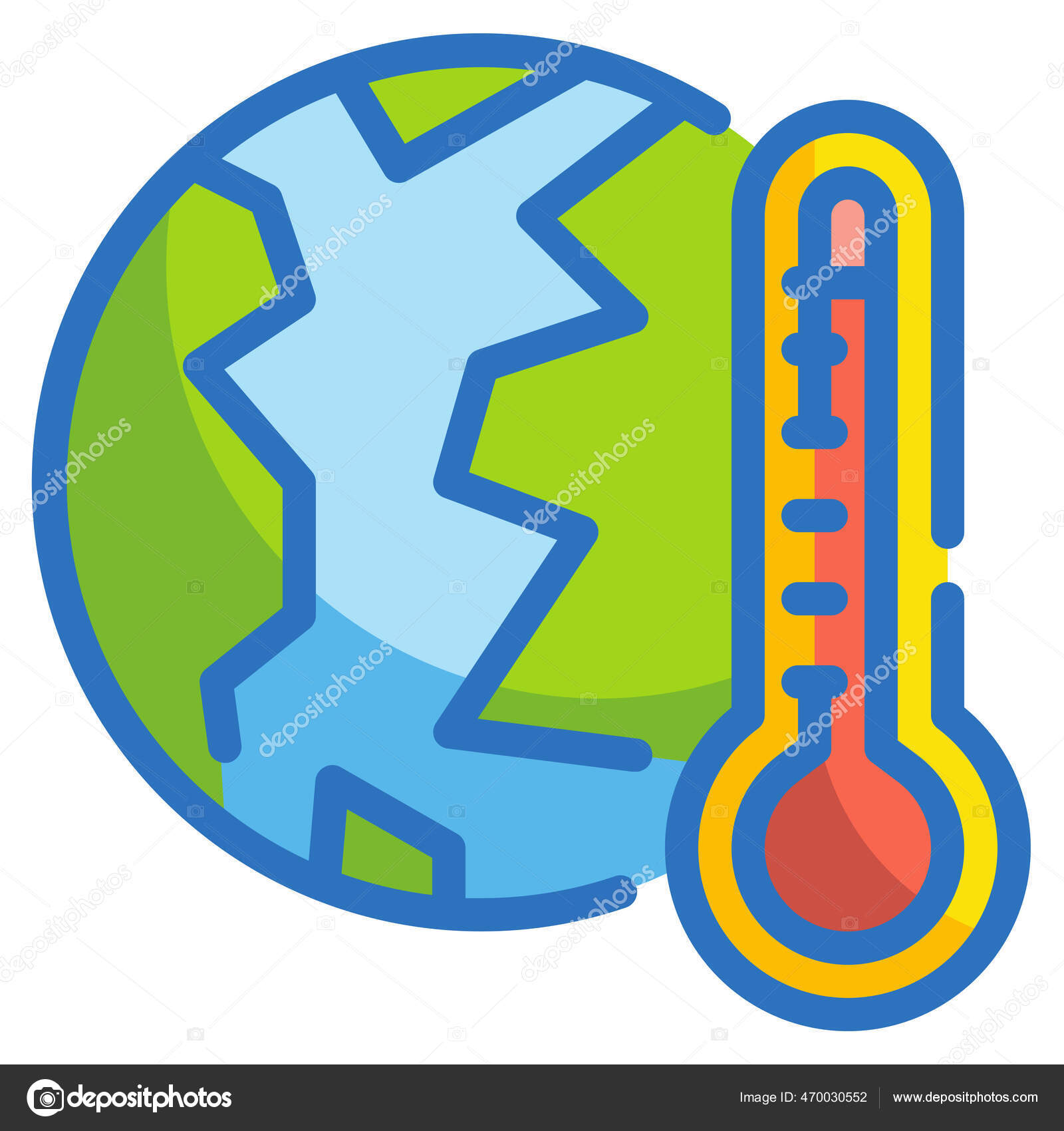 Ecology Environment Temperature Icon Filled Outline Style Stock Vector ...