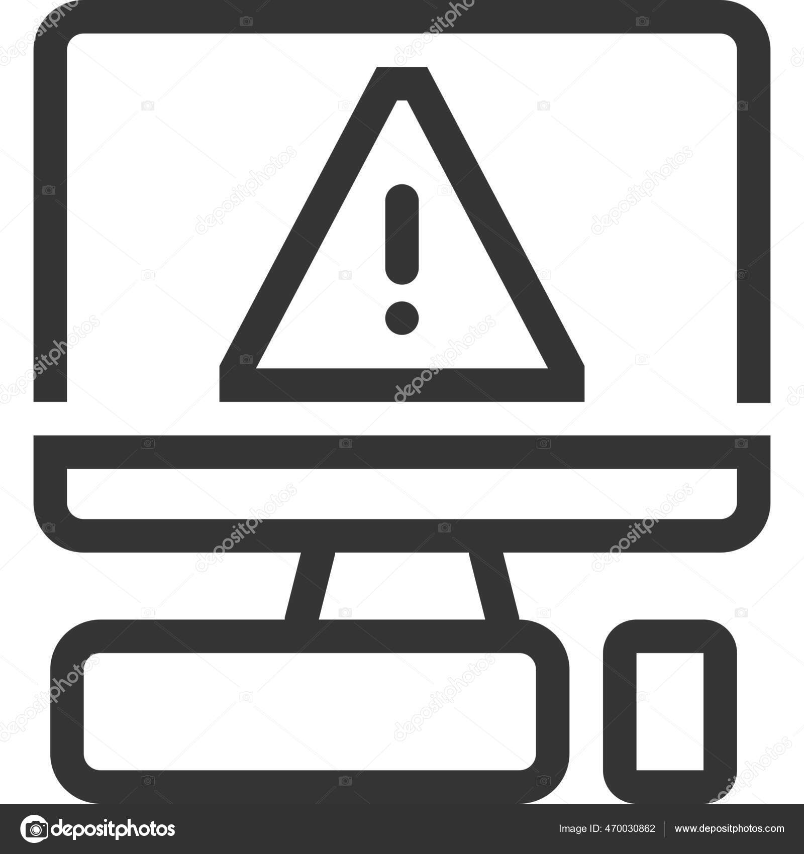Computer Error Exclamation Point Icon Outline Style Stock Vector by ...