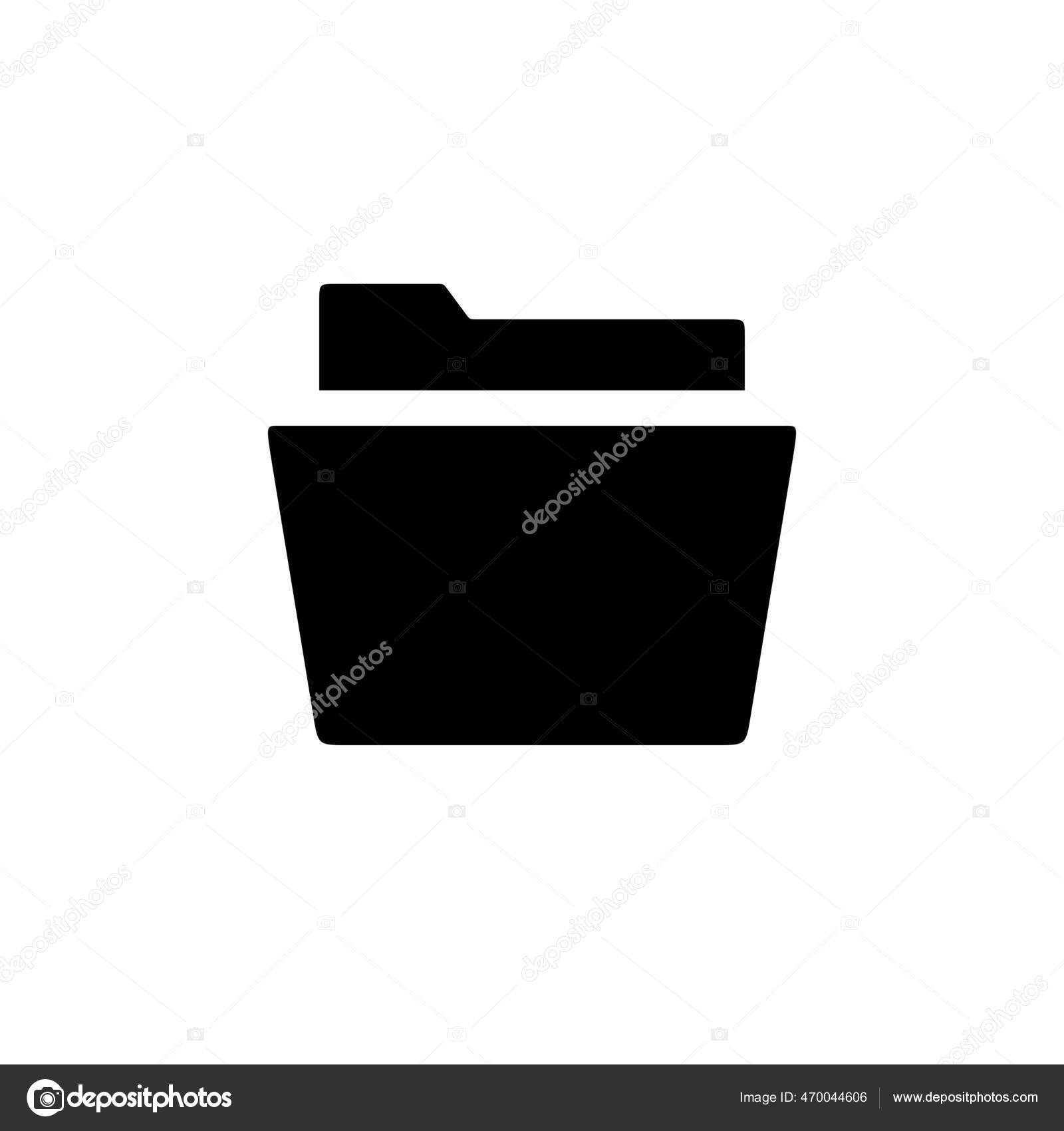 Icono Carpeta Documento Blanco Estilo Sólido Vector de stock #470044606 ...