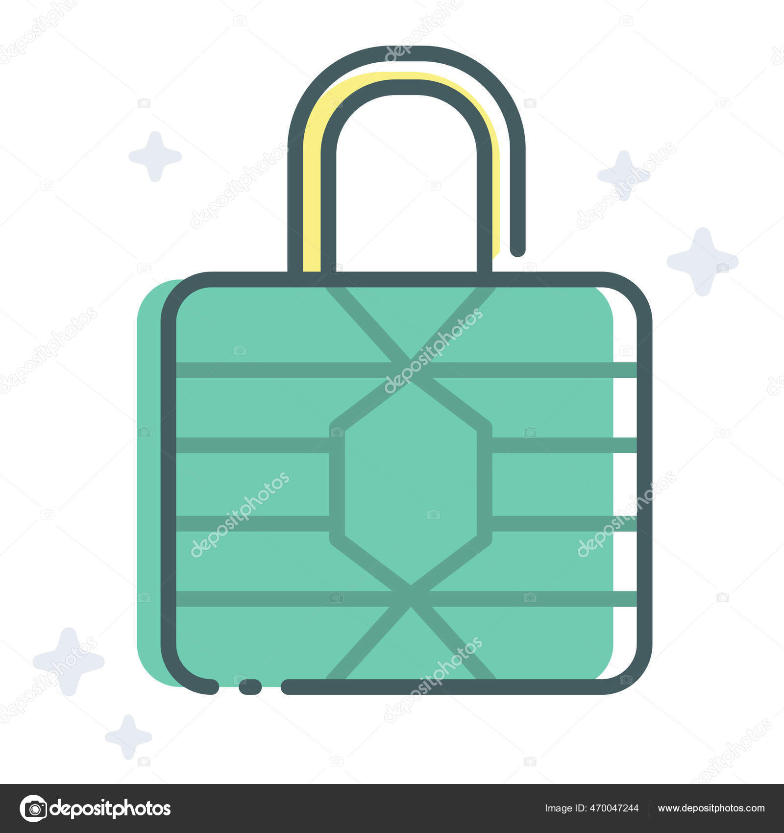 Blockchain Digital Lock Icon Filled Outline Style Stock Vector Image by ...