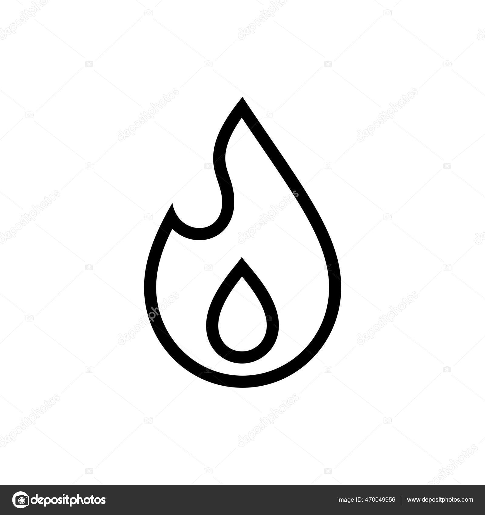 Quemar Icono Energía Combustión Estilo Esquema Vector de stock ...