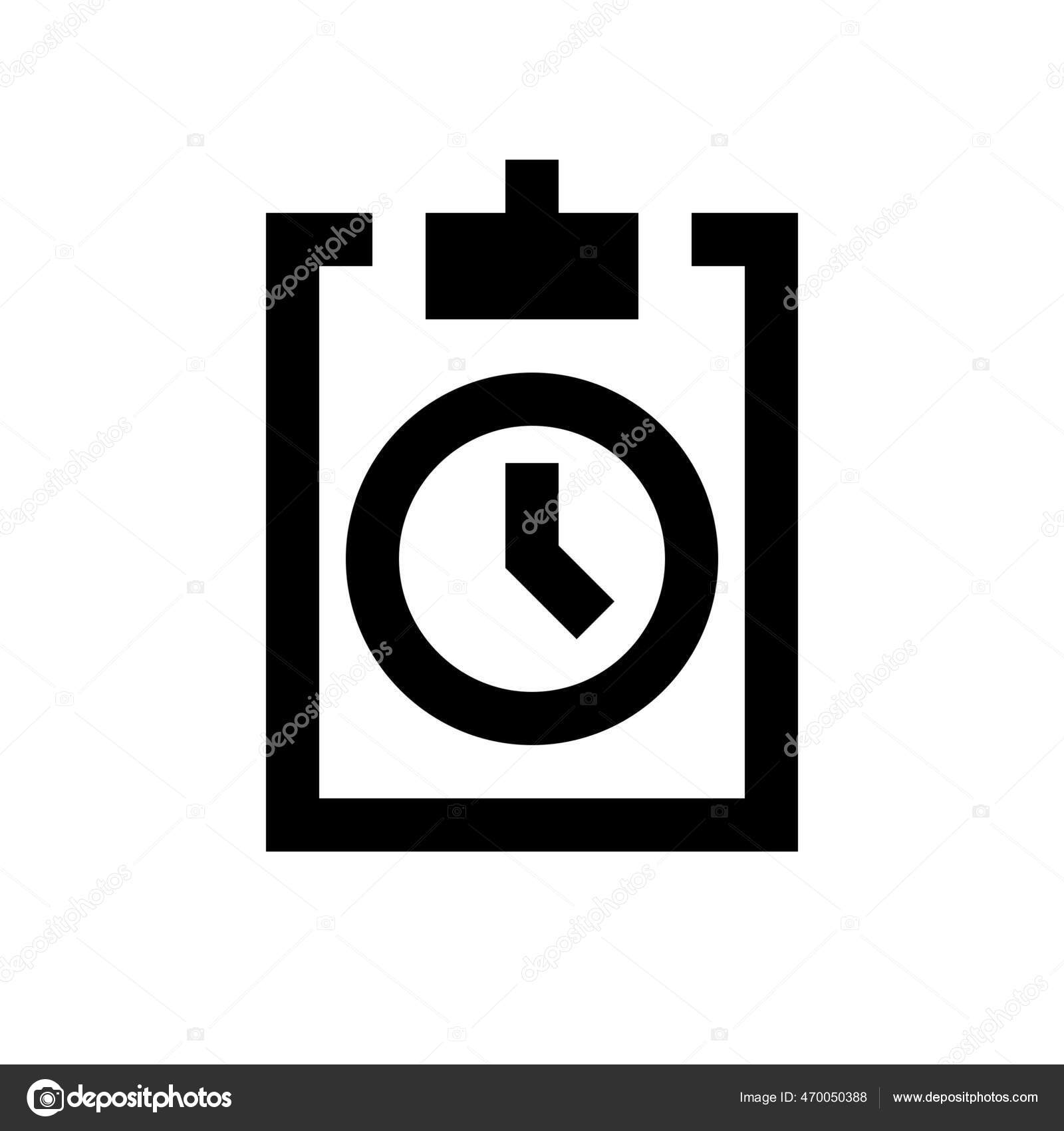 Clipboard Time Outline Icon Outline Style Stock Vector Image by ...