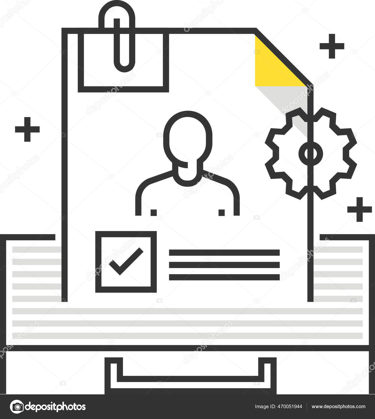 Employee Employment Folder Icon Filled Outline Style Stock Vector by ...