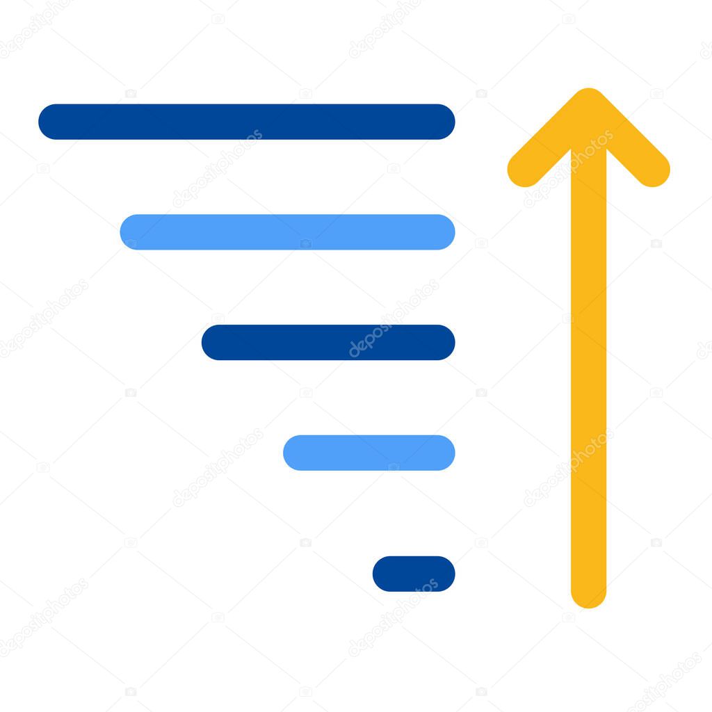 alfabetizar el icono de la fila de ascenso en el estilo de esquema 2024