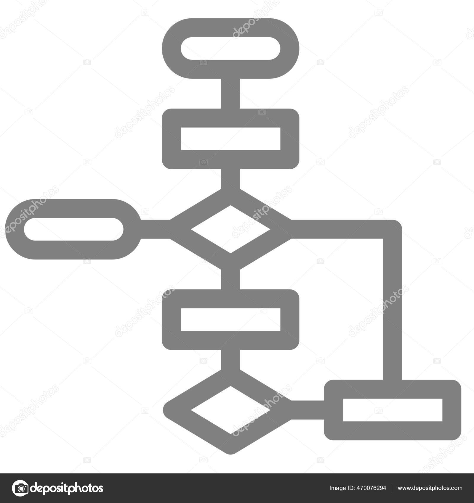 Diagrama Diagrama Flujo Icono Estilo Contorno Vector de stock por ...
