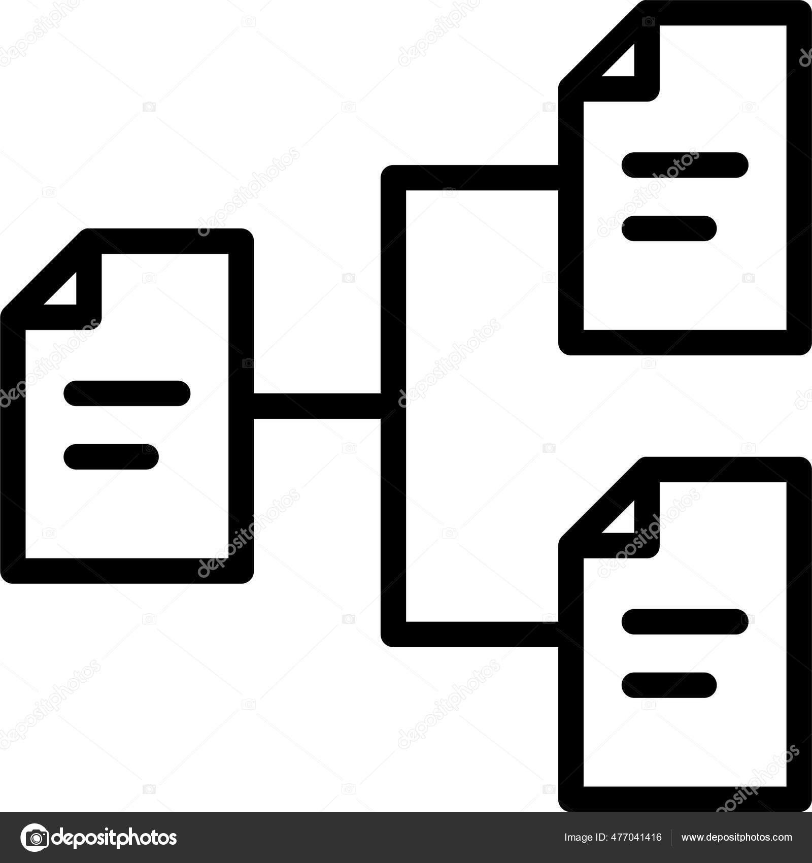 Dokumen Berkas Hirarki Ikon Dalam Gaya Outline Vektor Stok oleh ...
