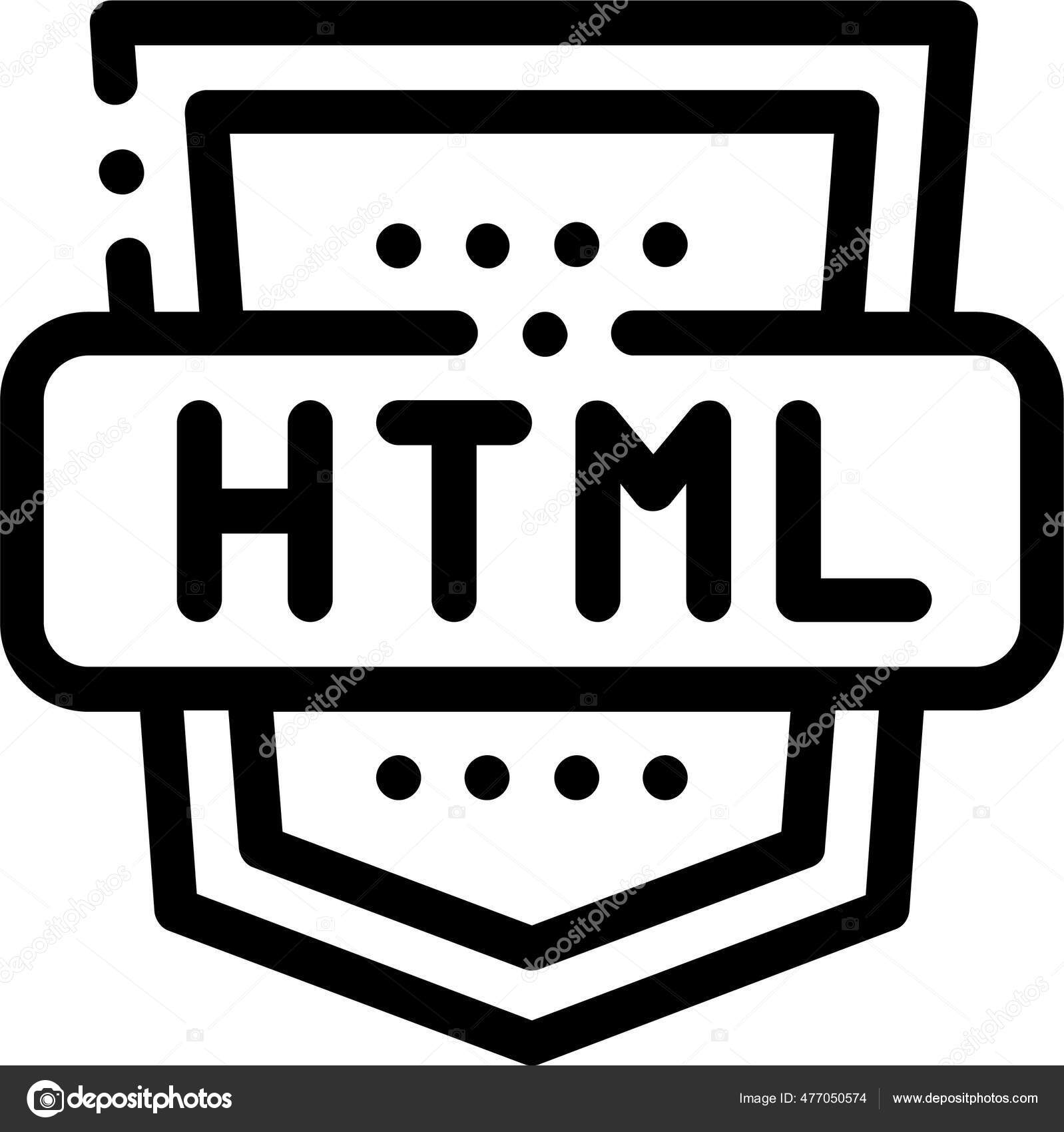 Coding Html Language Icon Outline Style Stock Vector Image by ...