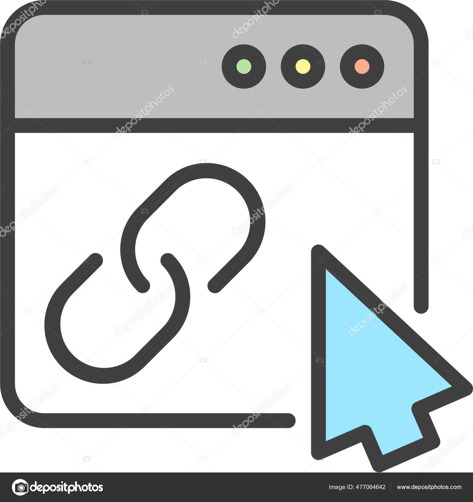 Arrow Chain Cursor Icon Filled Outline Style Stock Vector by ...