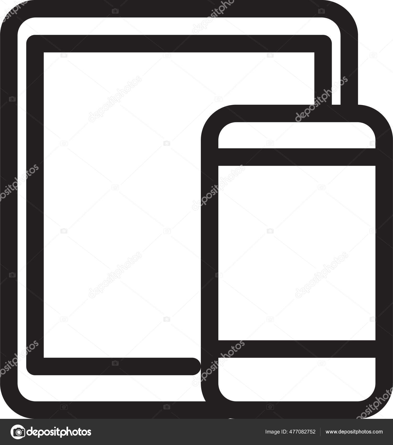 Smartphone Tablet Call Icon Outline Style Stock Vector Image by ...