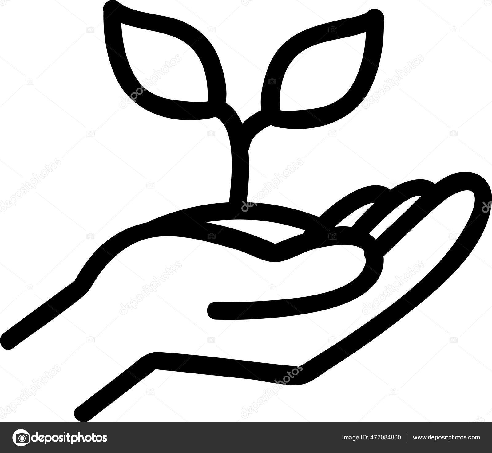 Banknote Growing Hand Icon Agriculture Farming Gardening Category Stock ...