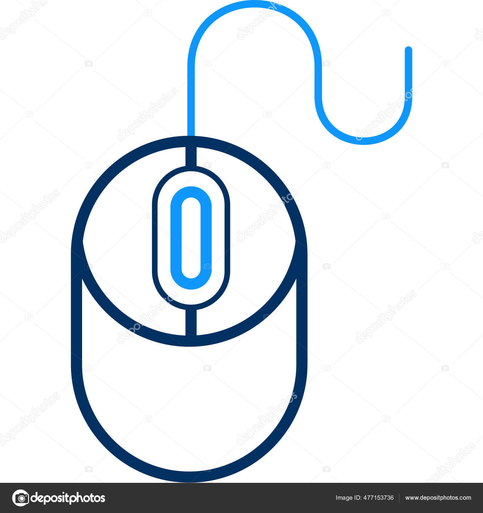 Ratón Haga Clic Icono Hardware Estilo Esquema Vector de stock ...