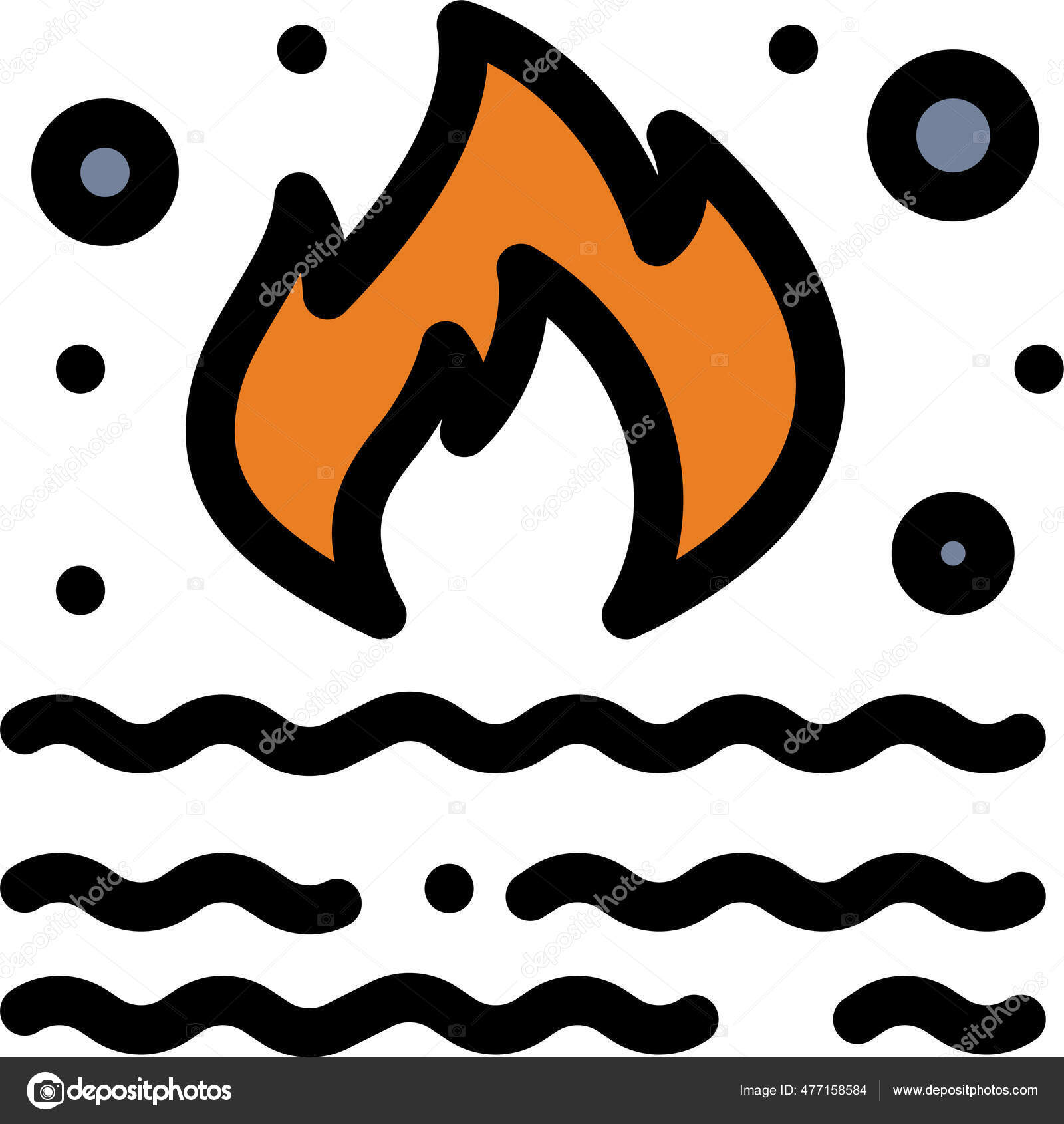 Quemar Fuego Icono Basura Vector de stock #477158584 de ©iconfinder