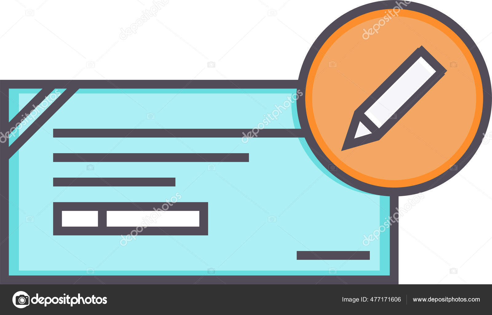 Banking Cheque Details Icon Filled Outline Style Stock Vector by ...