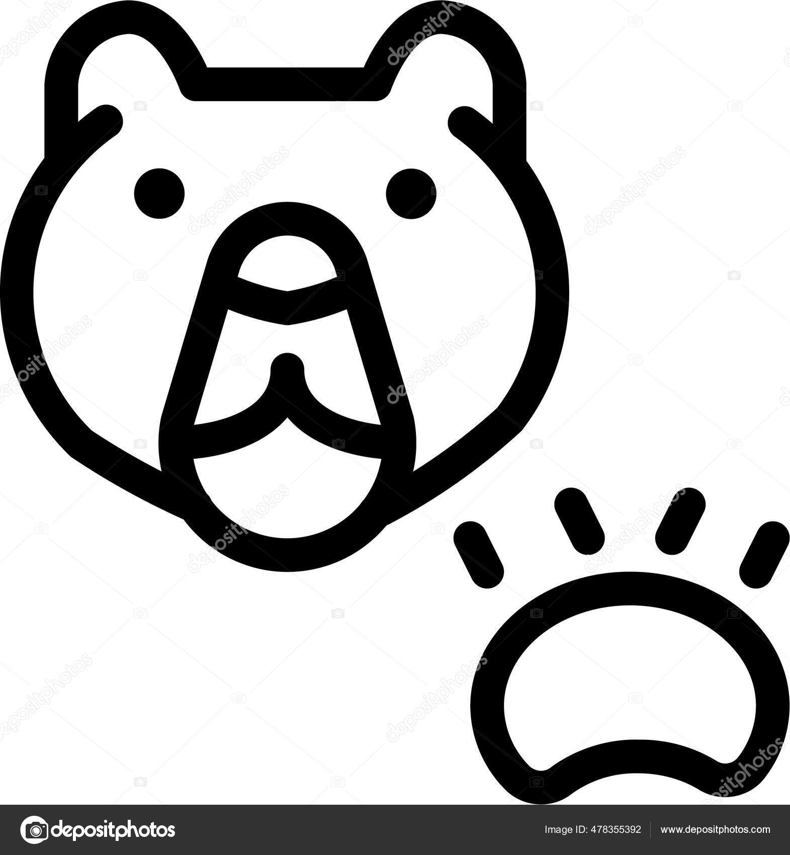 Animals Bear Face Icon Outline Style Stock Vector by ©iconfinder 478355392