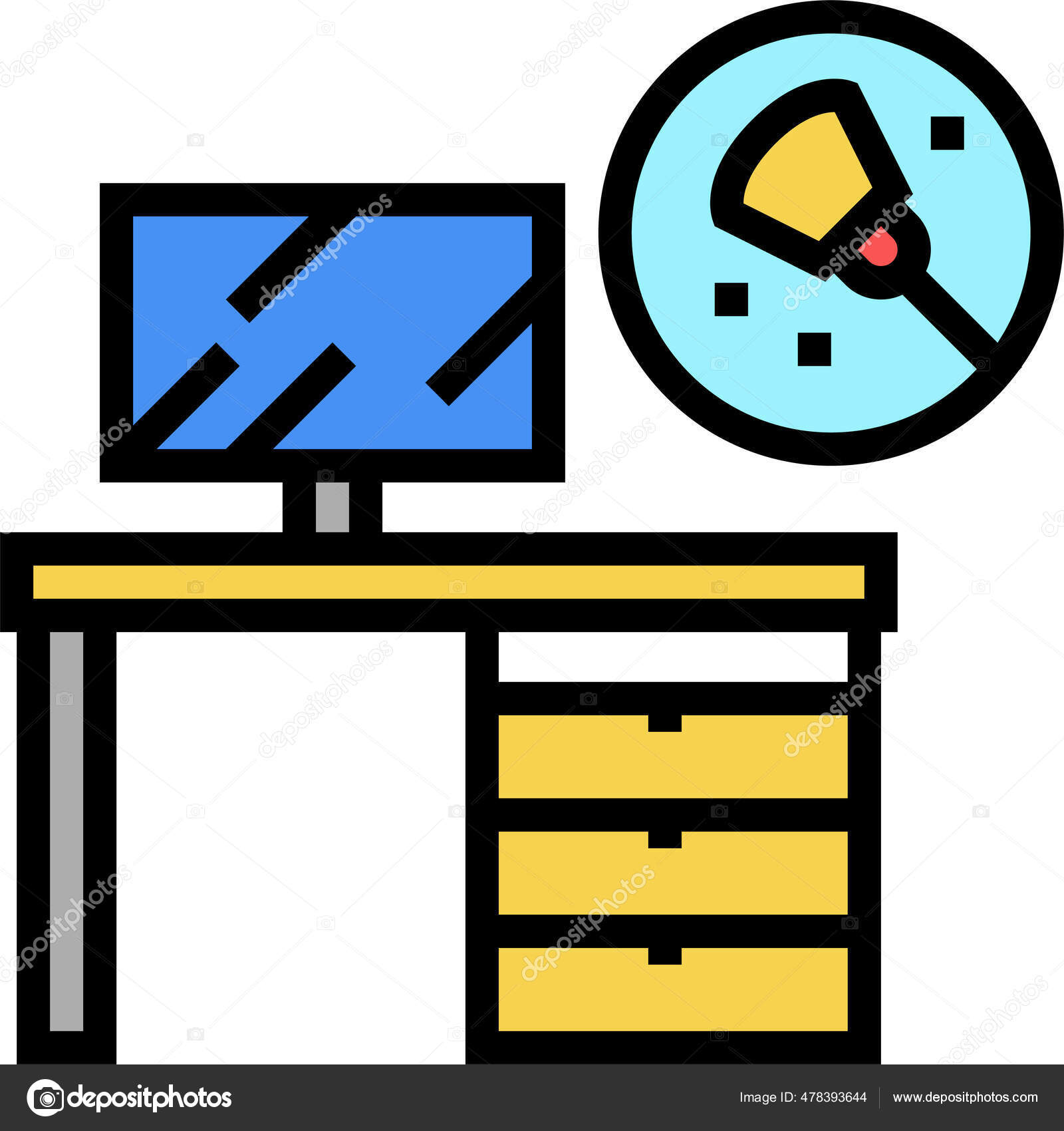 Working Place Table Icon Stock Vector by ©iconfinder 478393644