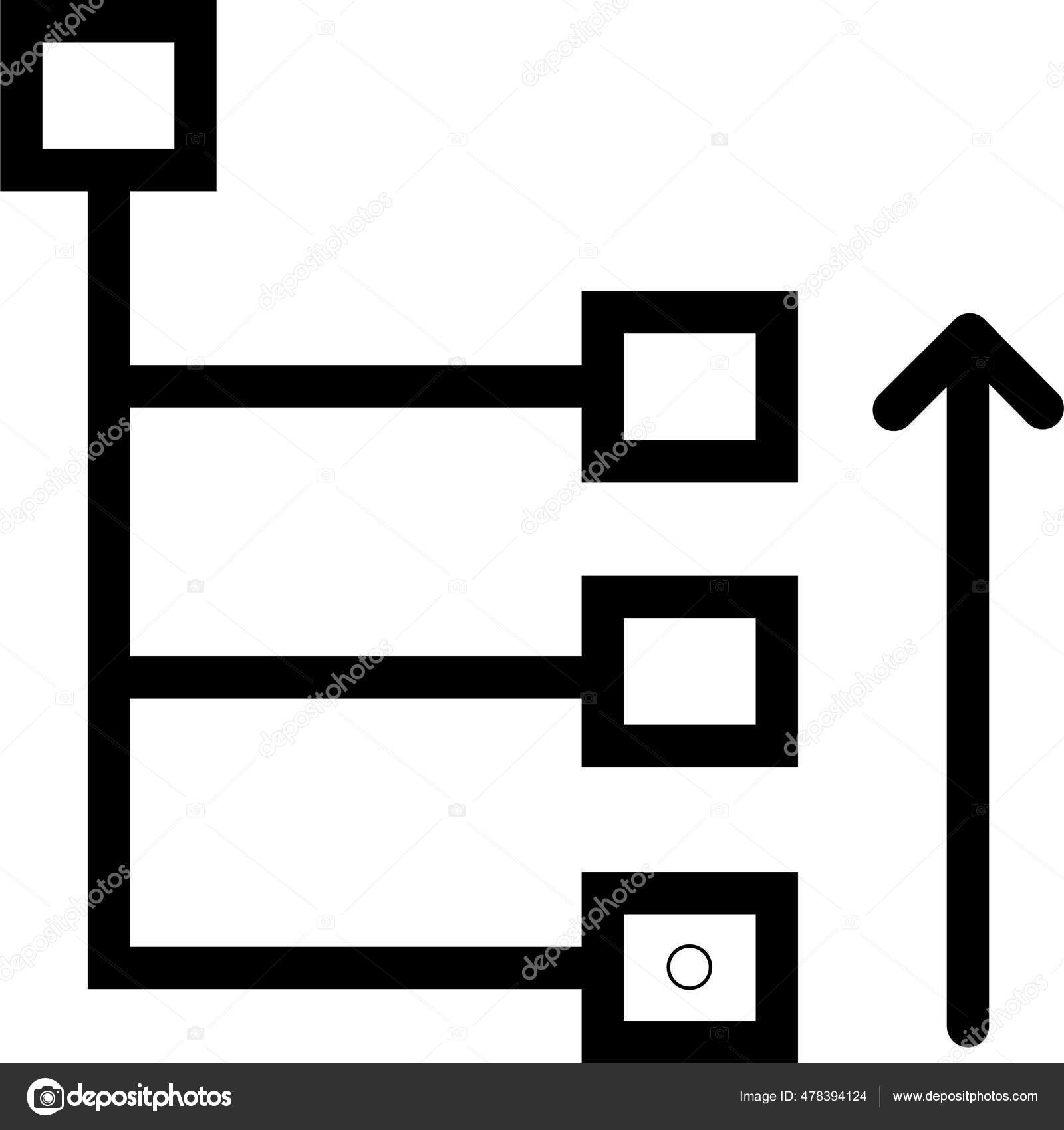Icono Jerarquía Diagrama Flujo Datos Estilo Esquema Vector de stock por ...