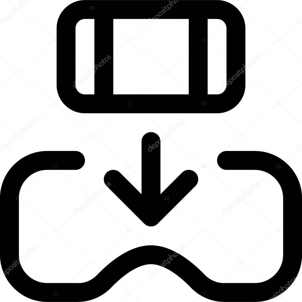 icono virtual del tel fono vr en estilo de esquema 2024